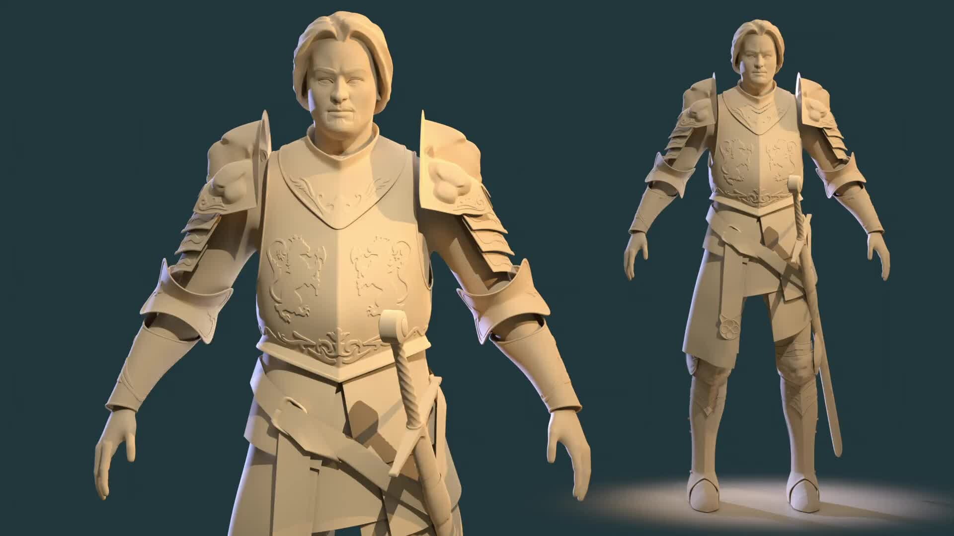 ArtStation - Knight Clay render