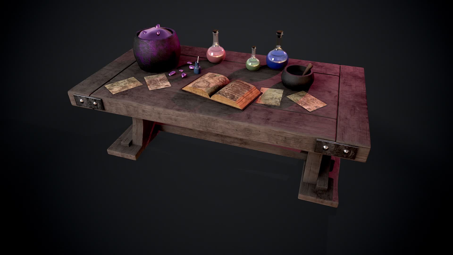 ArtStation - Alchemy Table - Game Asset