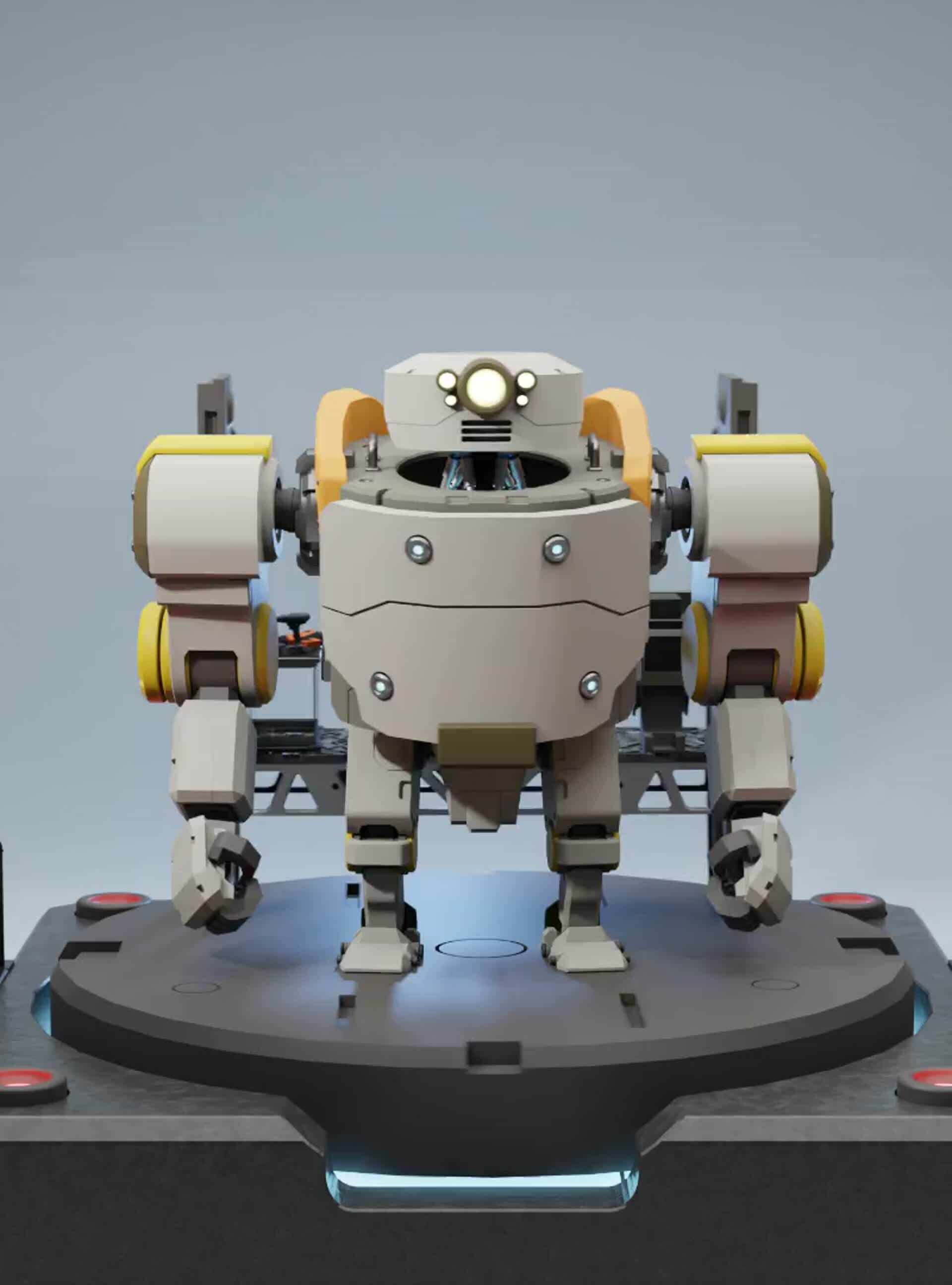 ArtStation - Roboworker on maintenance dock