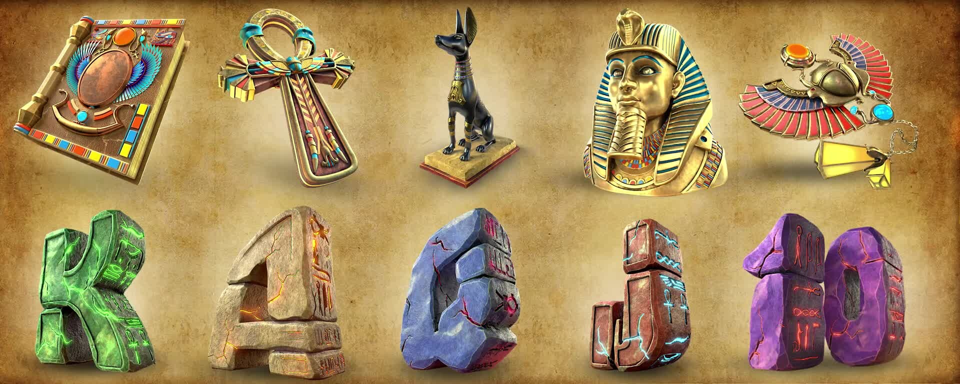 ArtStation - Animation of the set of 3D symbols for the Egypt themed ...