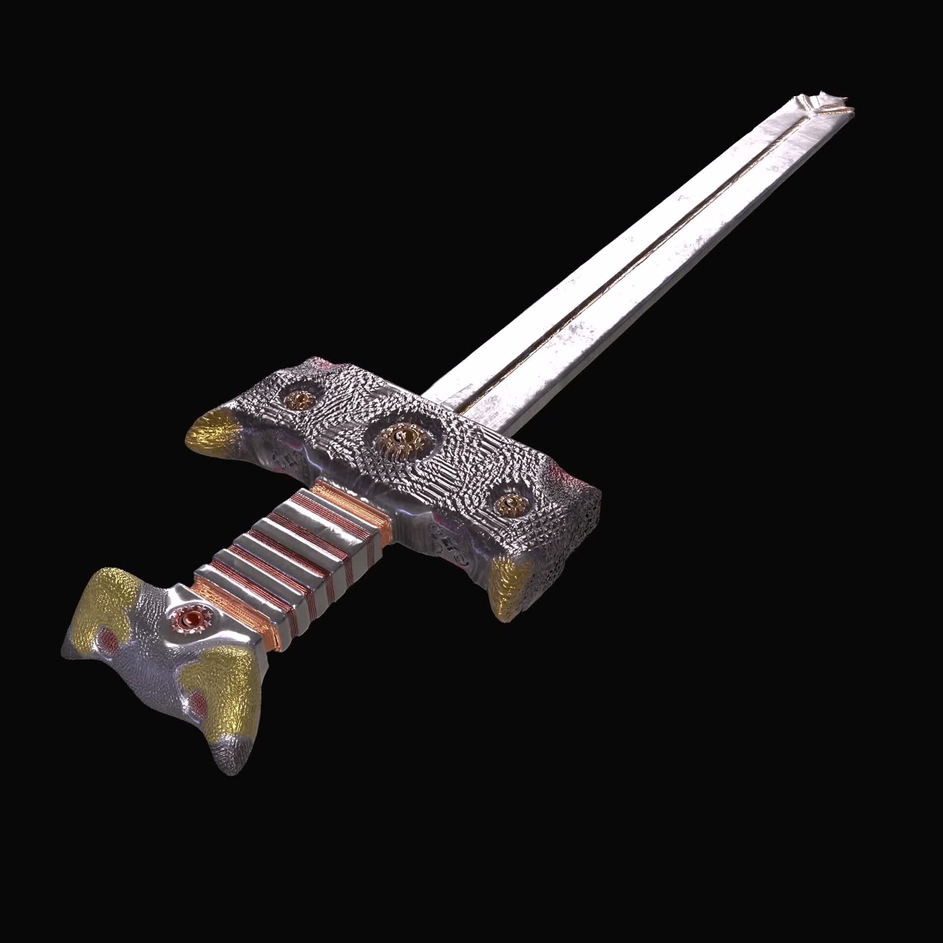 ArtStation - Cow handle sword By PBR Texture 4k, Png