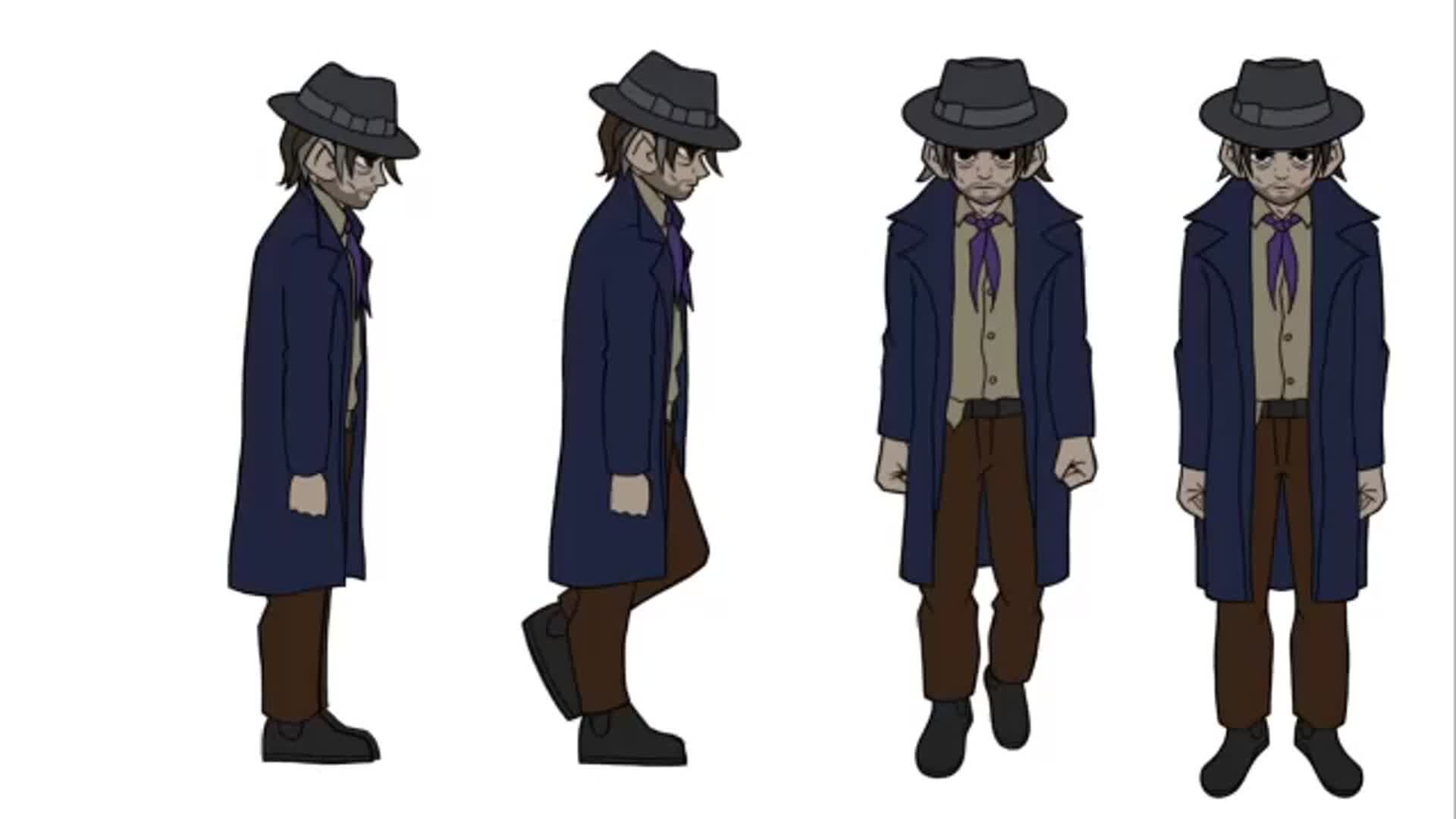 ArtStation - Detective Walk Cycle for 2D Horror Game | "Sinister" Animation