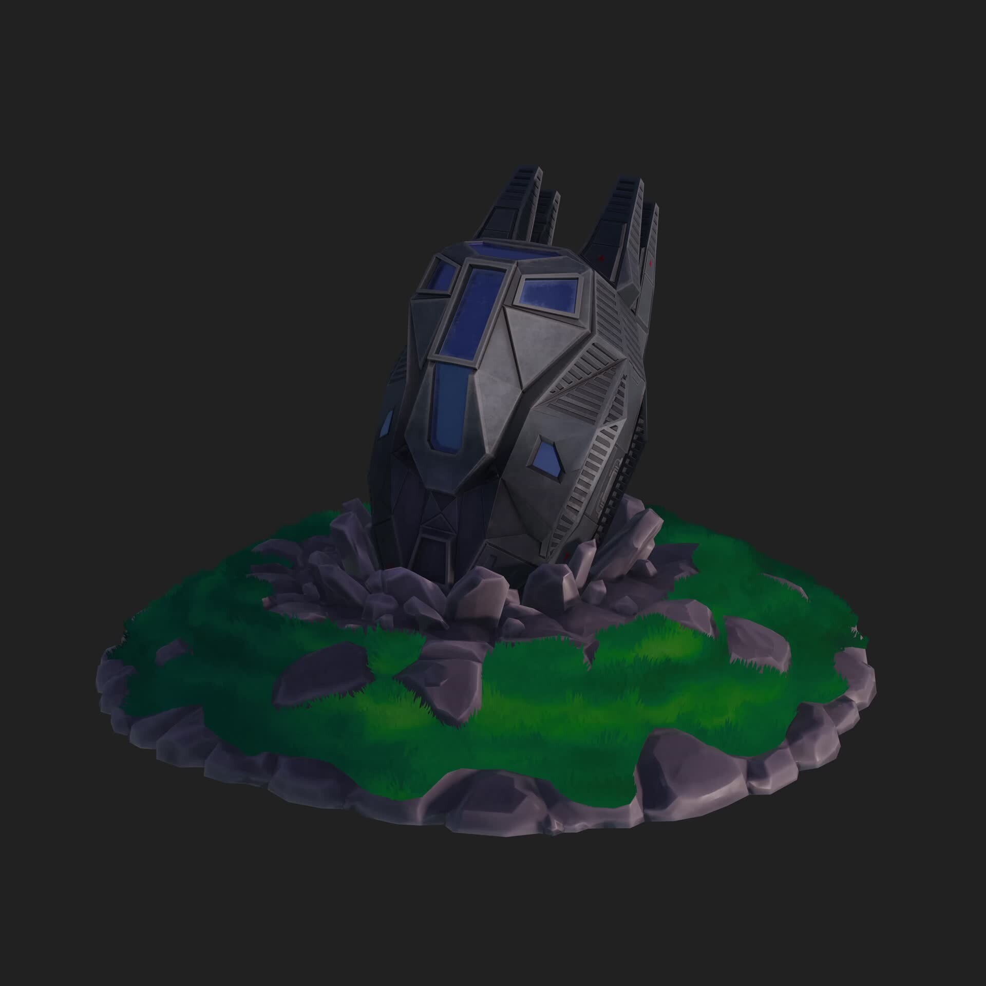 ArtStation - Halo ODST Drop Pod Stylized Diorama