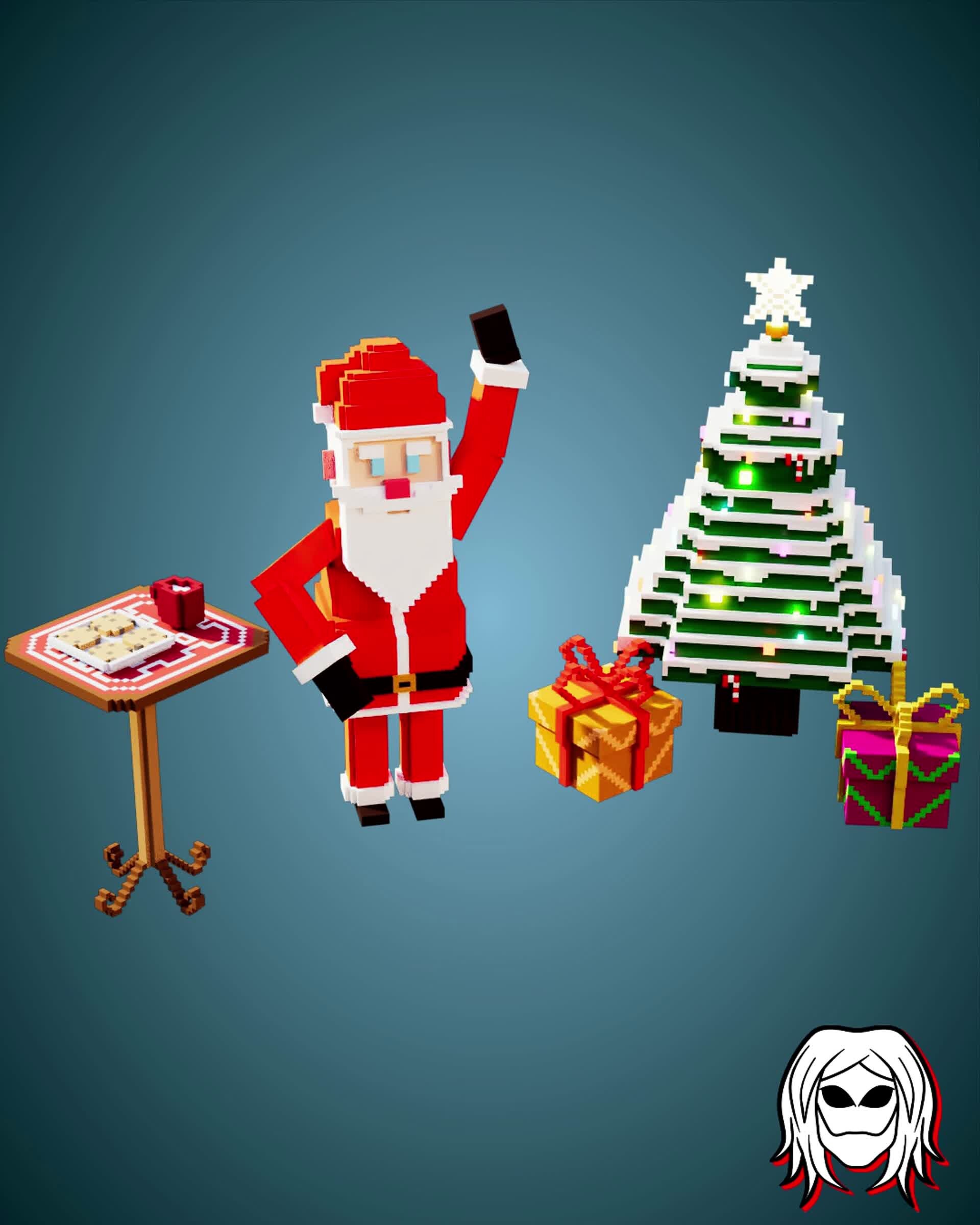 ArtStation - A santa claus waving