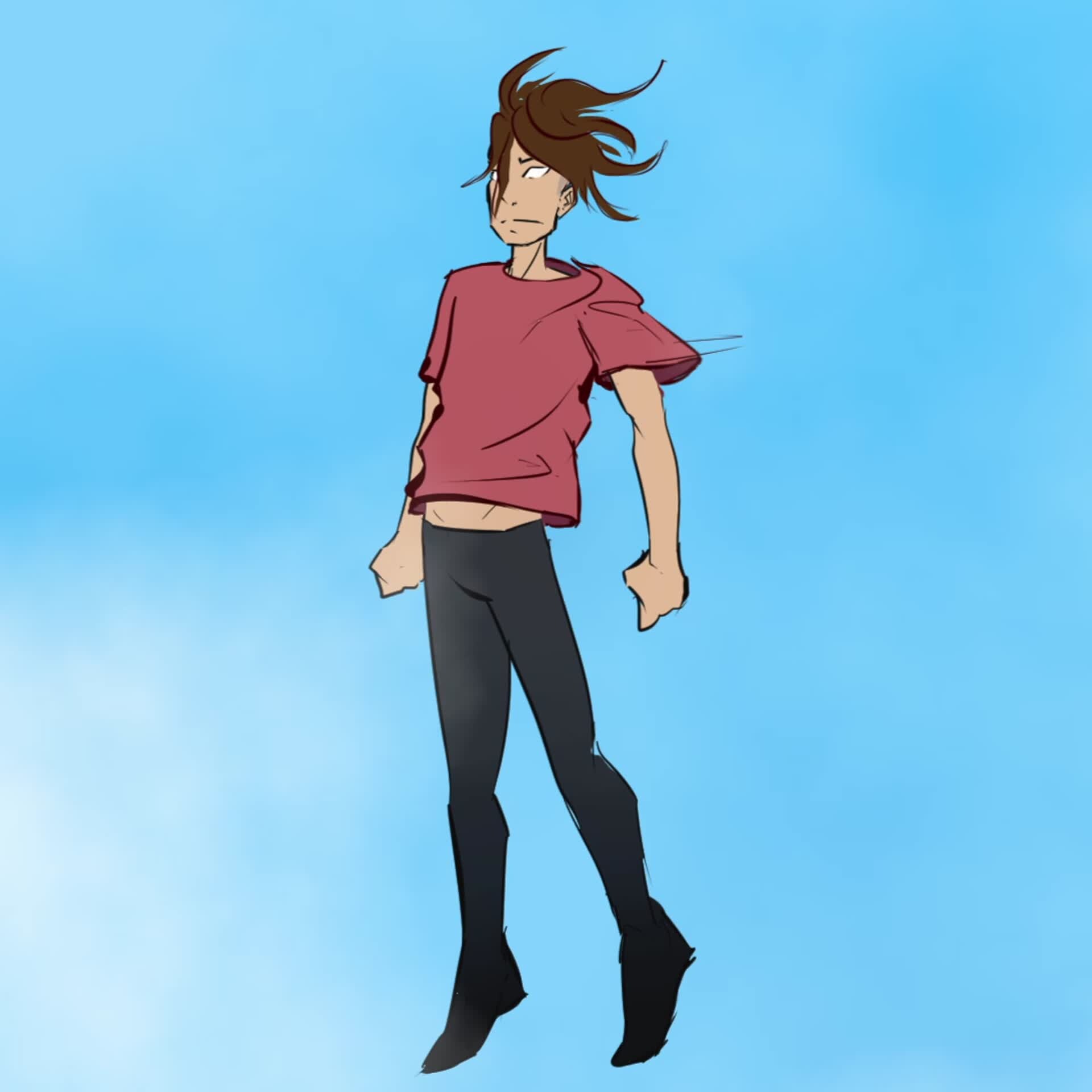 ArtStation - Flying in the clouds 2d animation