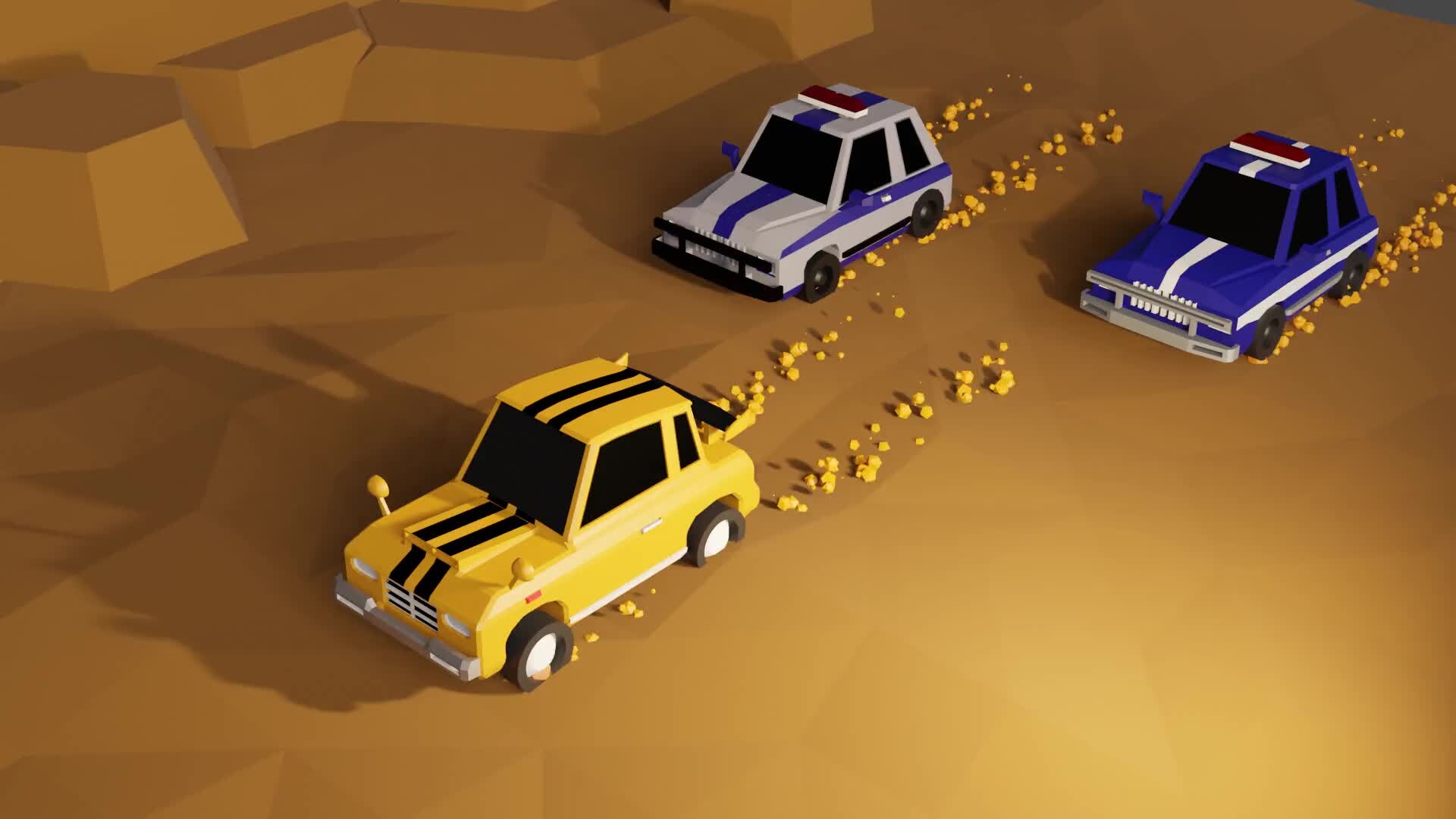 ArtStation - Car chase lowpoly 3D animation