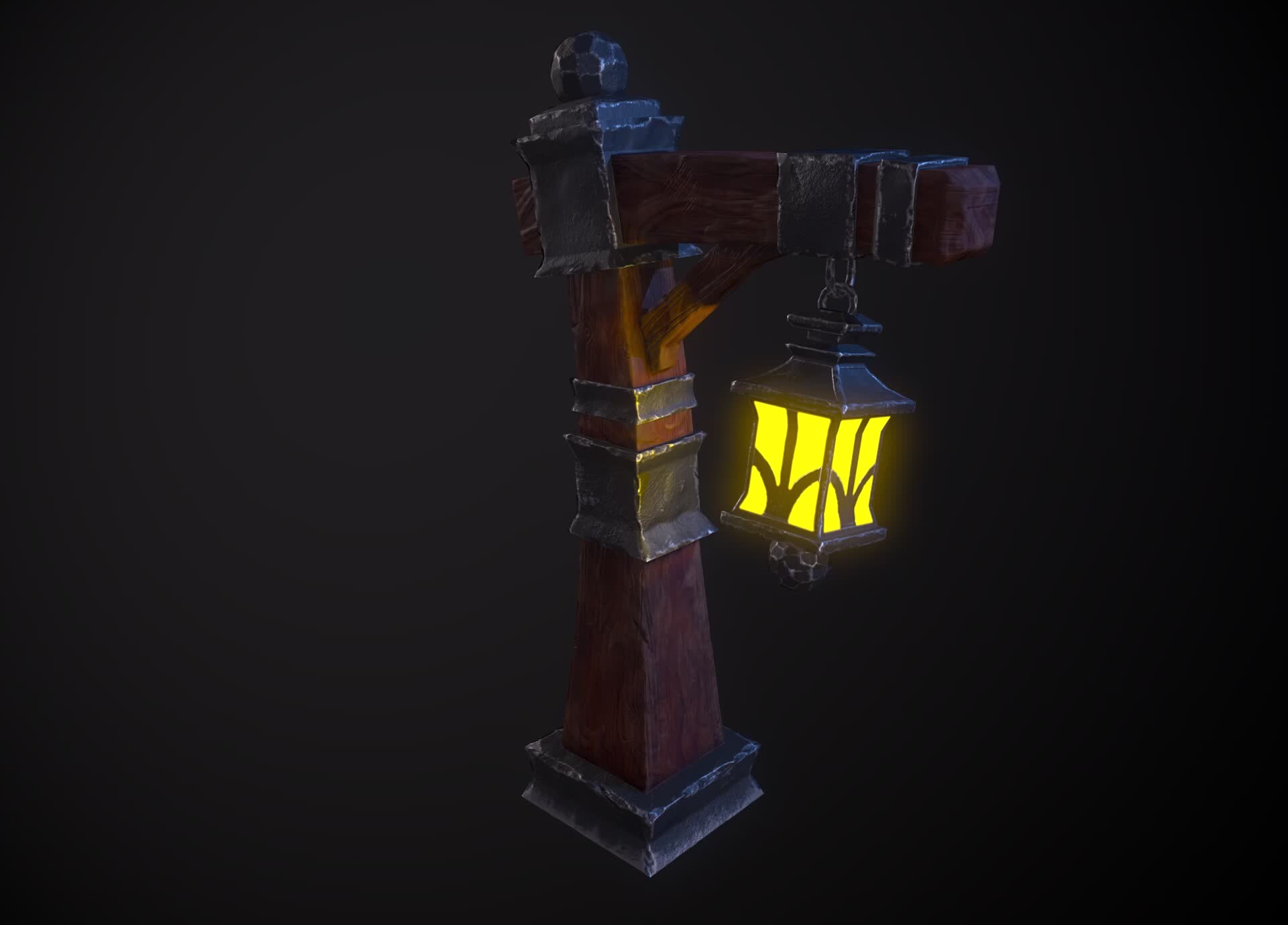ArtStation - Stylized Old Lamp Post