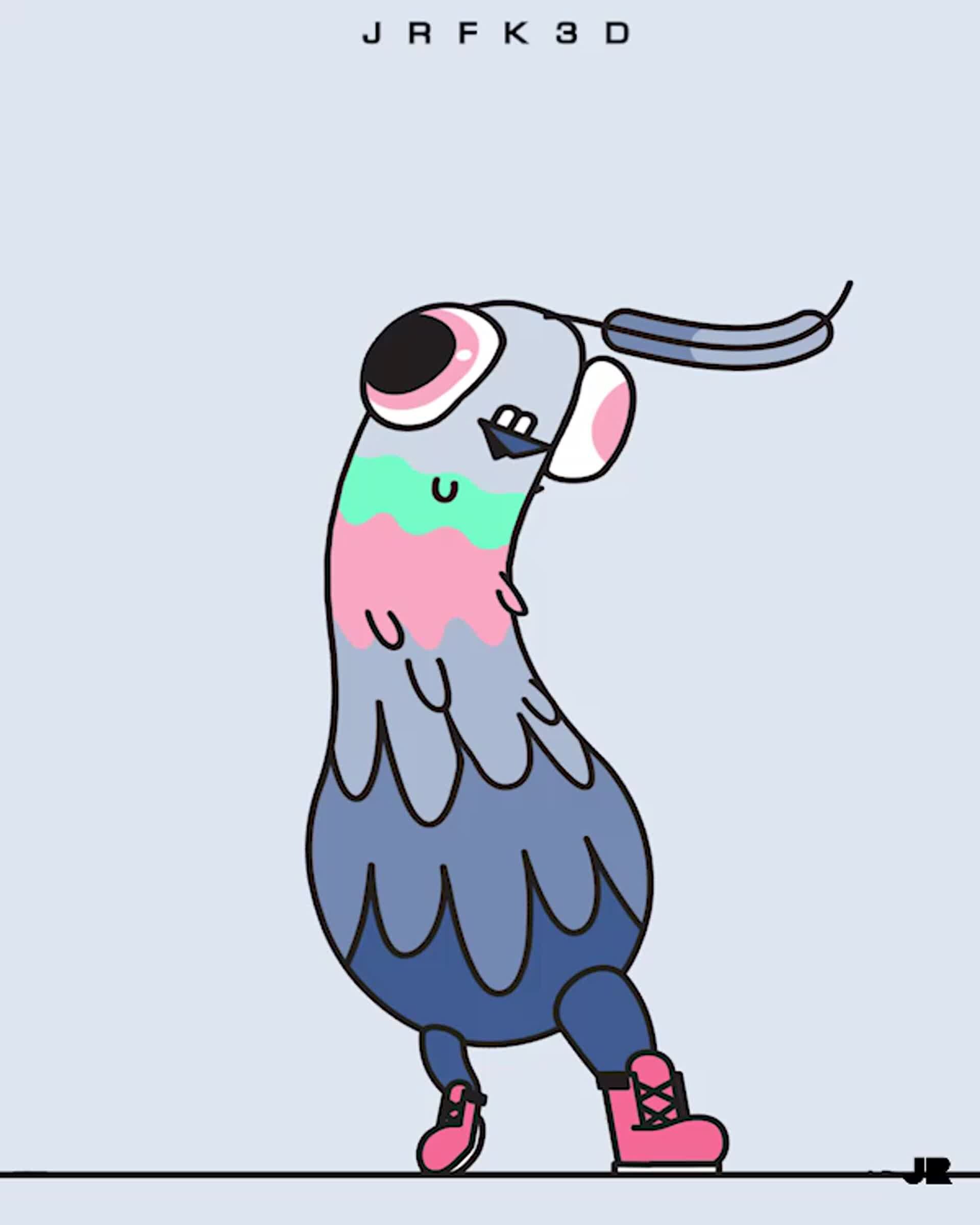 ArtStation - 2D Animation of Pigeon walkcycle