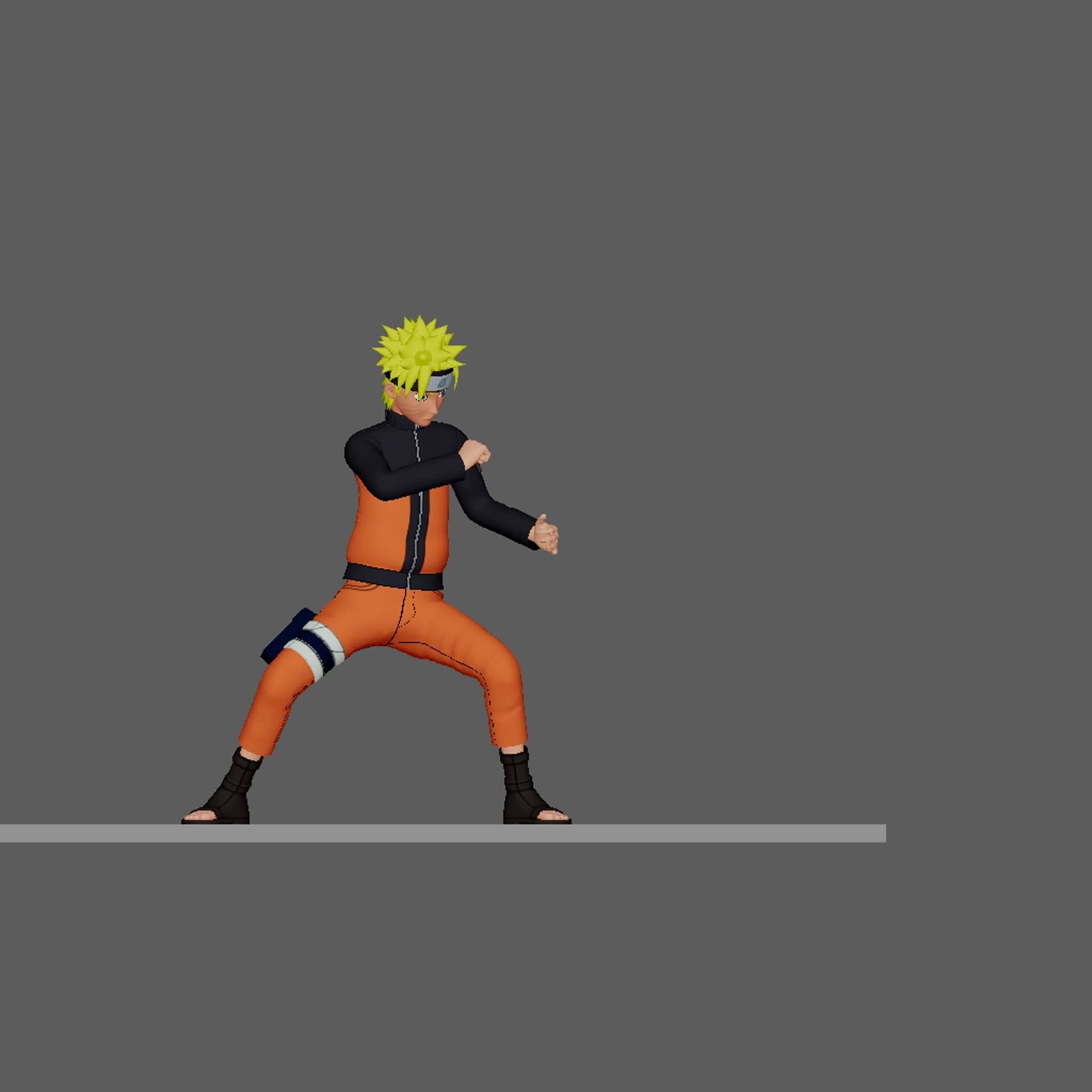 ArtStation - Naruto Kicking Animation