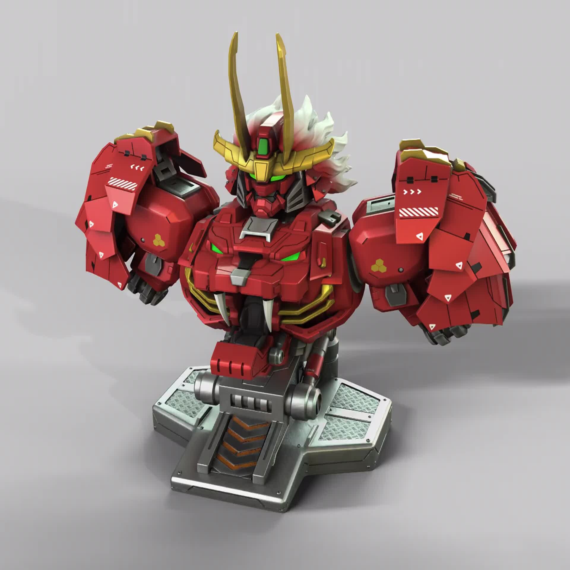 ArtStation - SHINGE GUNDAM BUST 3D Asset