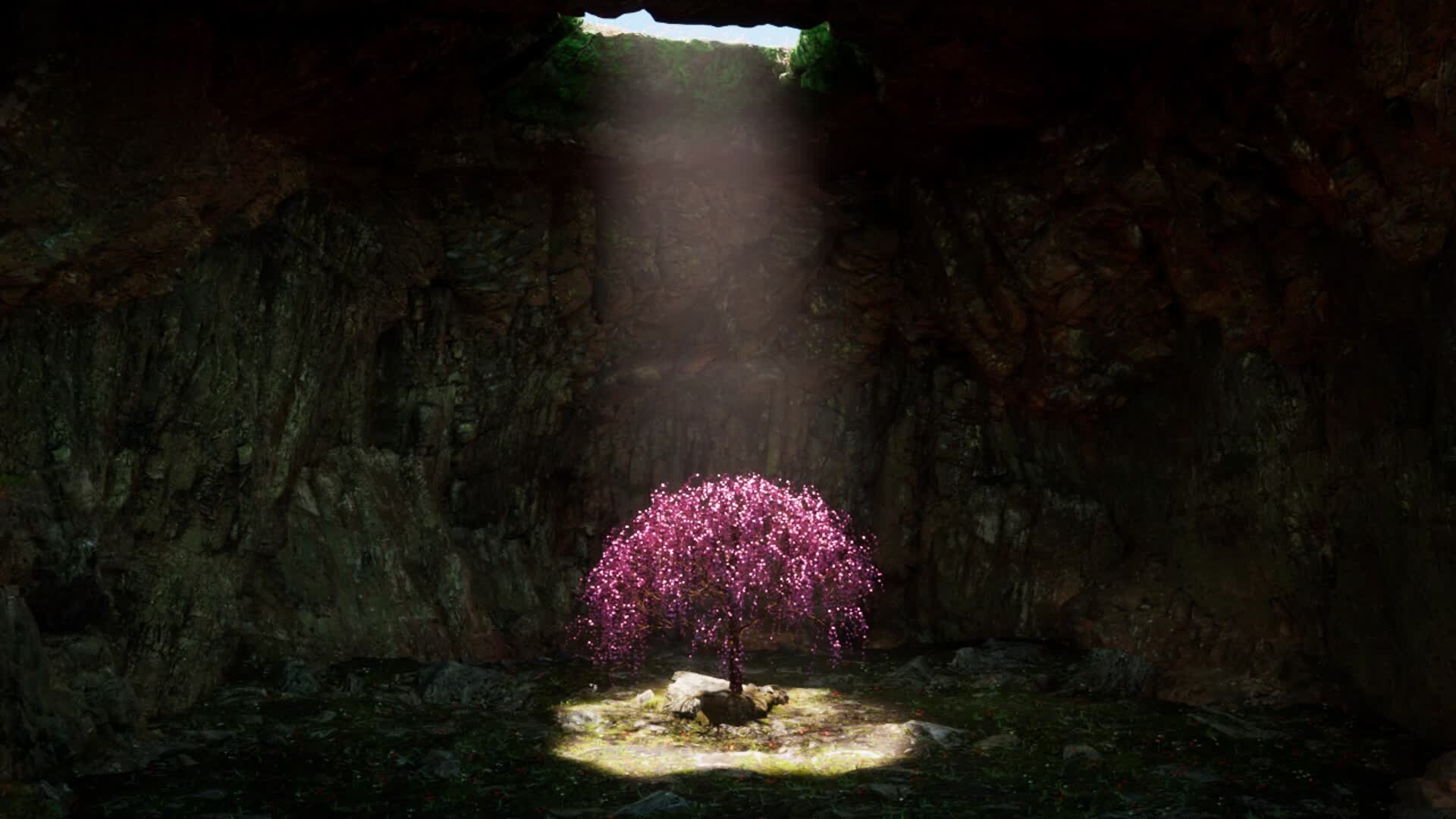 ArtStation - Pink Tree in a Cave