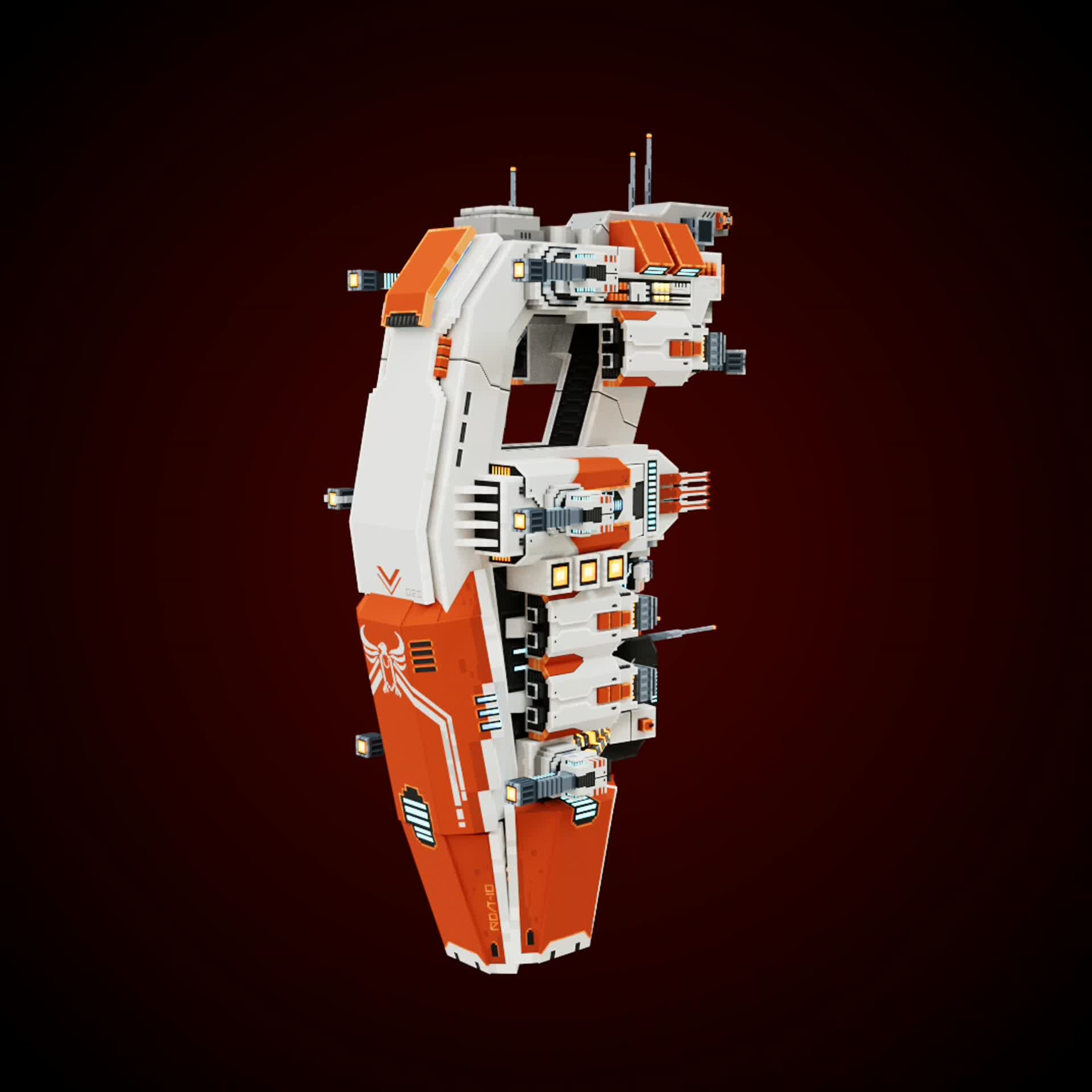 ArtStation - Vertical Spaceship Voxel