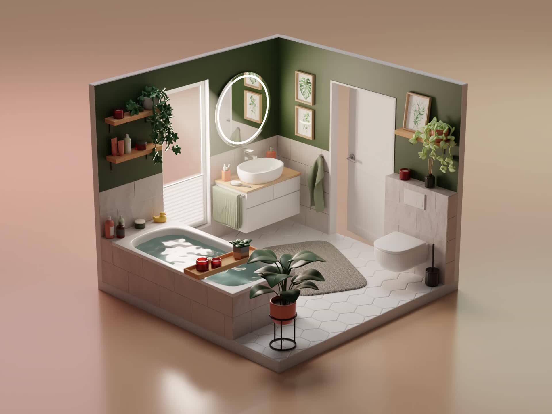 ArtStation - Isometric Bathroom