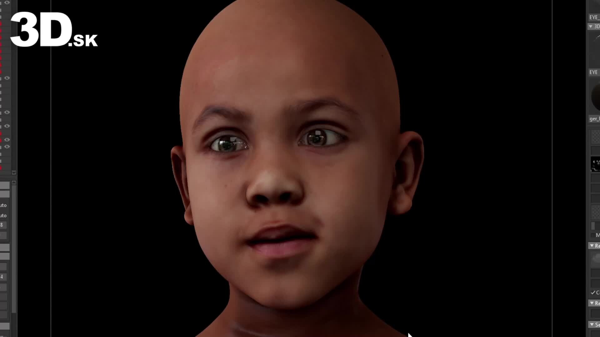 ArtStation - Making of new kid retopo portrait.