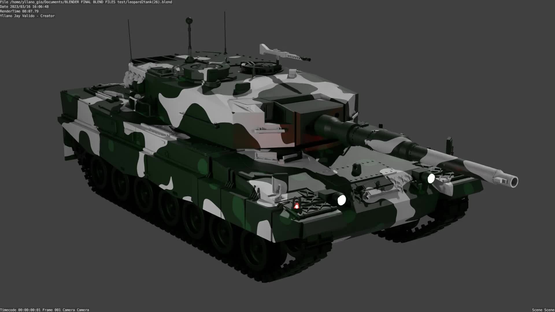 ArtStation - Leopard 2 Tank 1970's version Animation - Basic