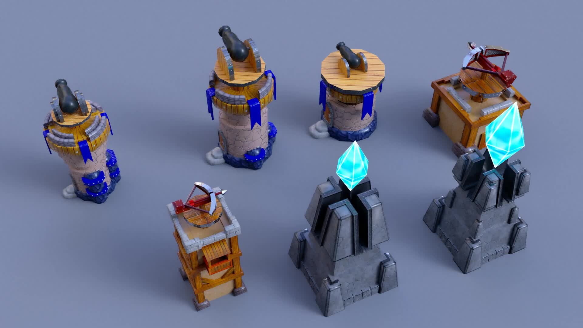 ArtStation - Low poly towers for a Unity-based game project