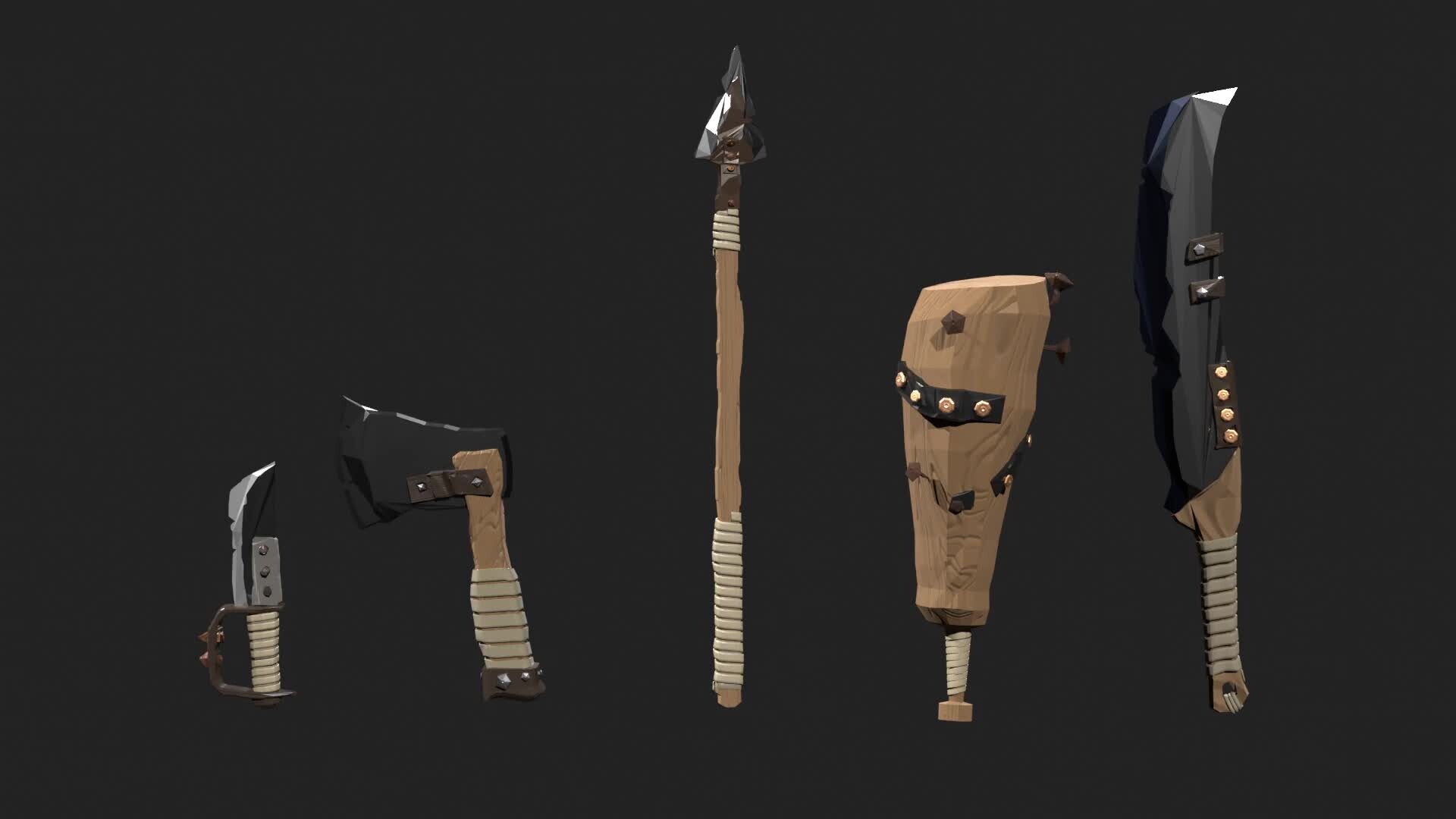 ArtStation - Stylized Low-Poly Melee Weapons Pack