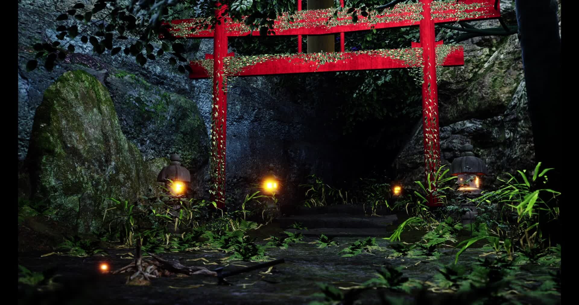 ArtStation - Torii Gate in a Cave