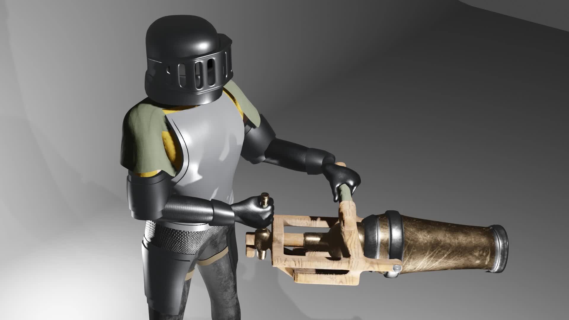 ArtStation - Animación Caballero disparando cañon de mano