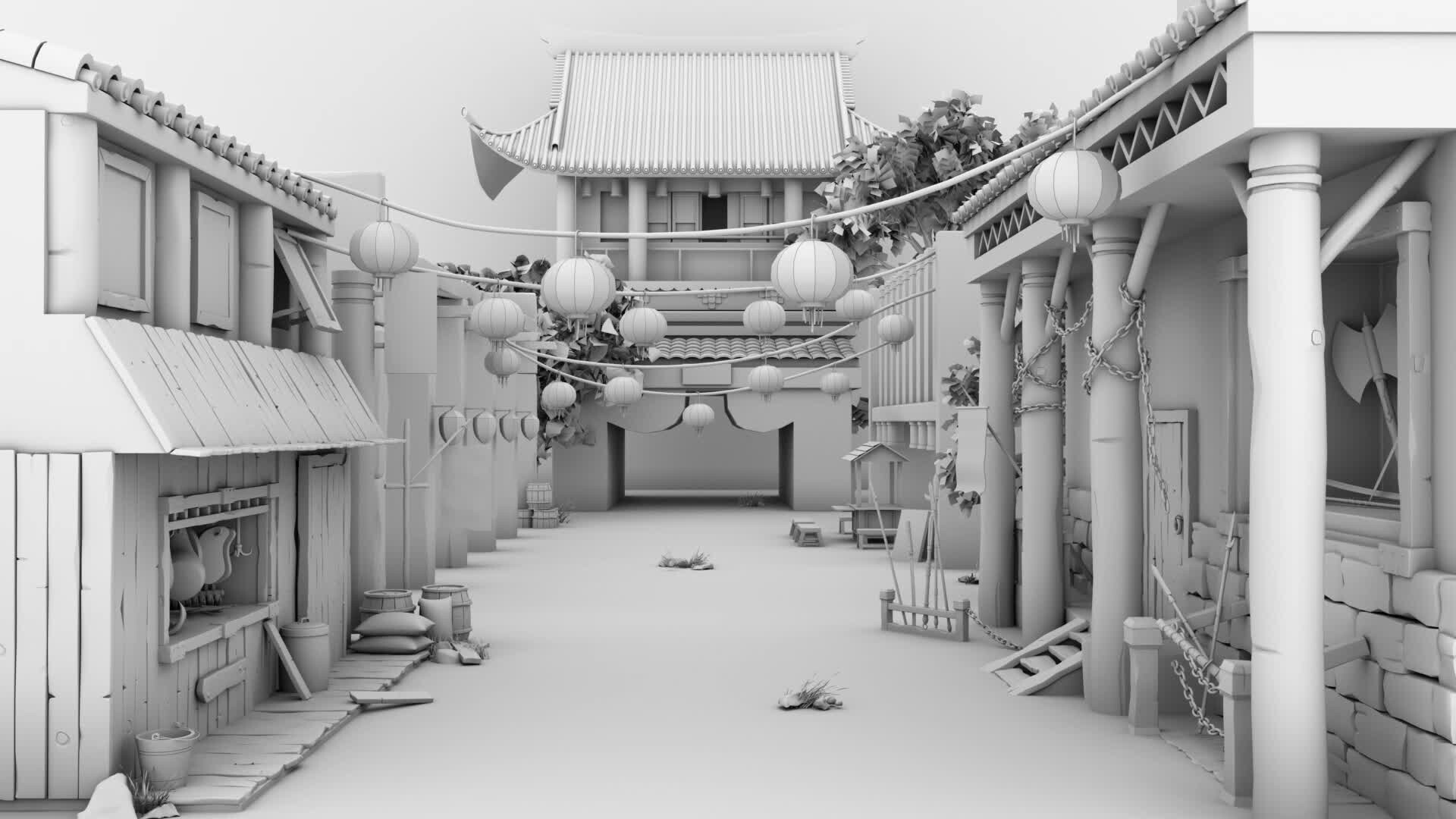 ArtStation - Oriental Alley (Work in progress)