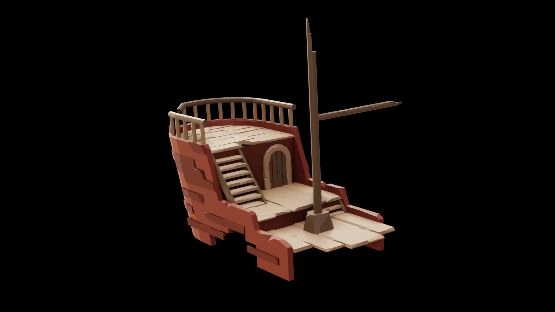 ArtStation - Low poly pirate ship