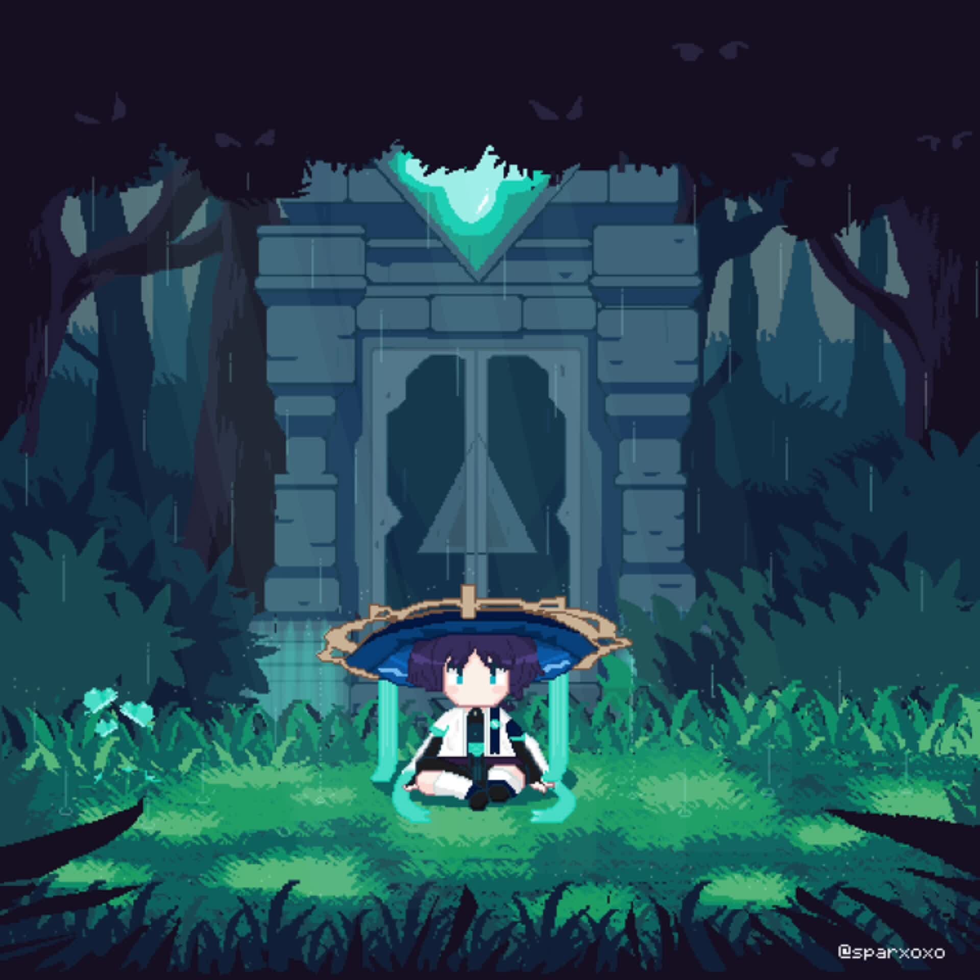 ArtStation - Wanderer Pixel Art from Genshin Impact