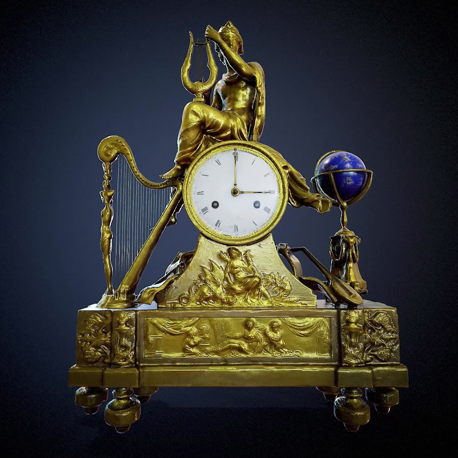 ArtStation - Mantelpiece clock with a figure of Apollo | Free download CC0