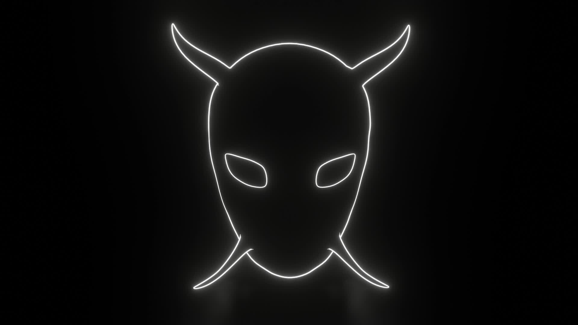 ArtStation - Neon Cartoon Oni Mask