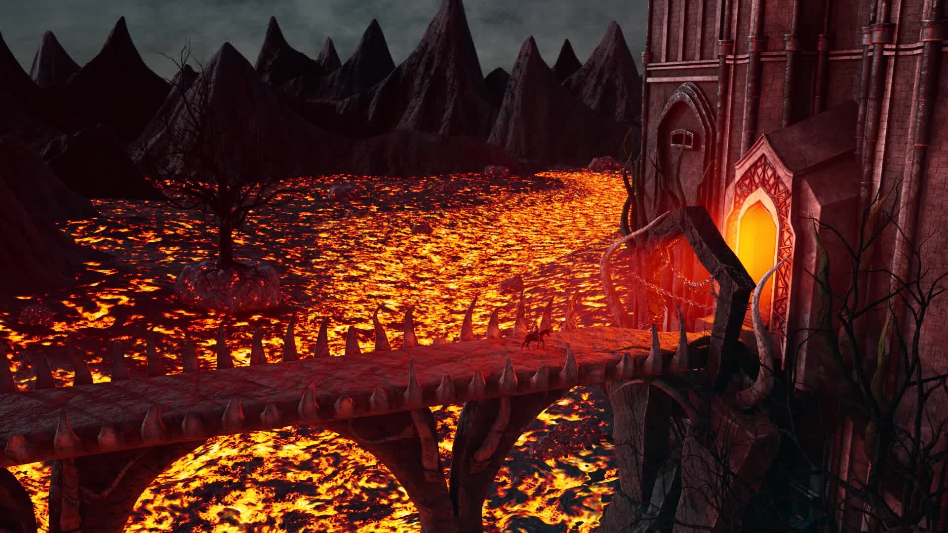 ArtStation - Landscape lava castle