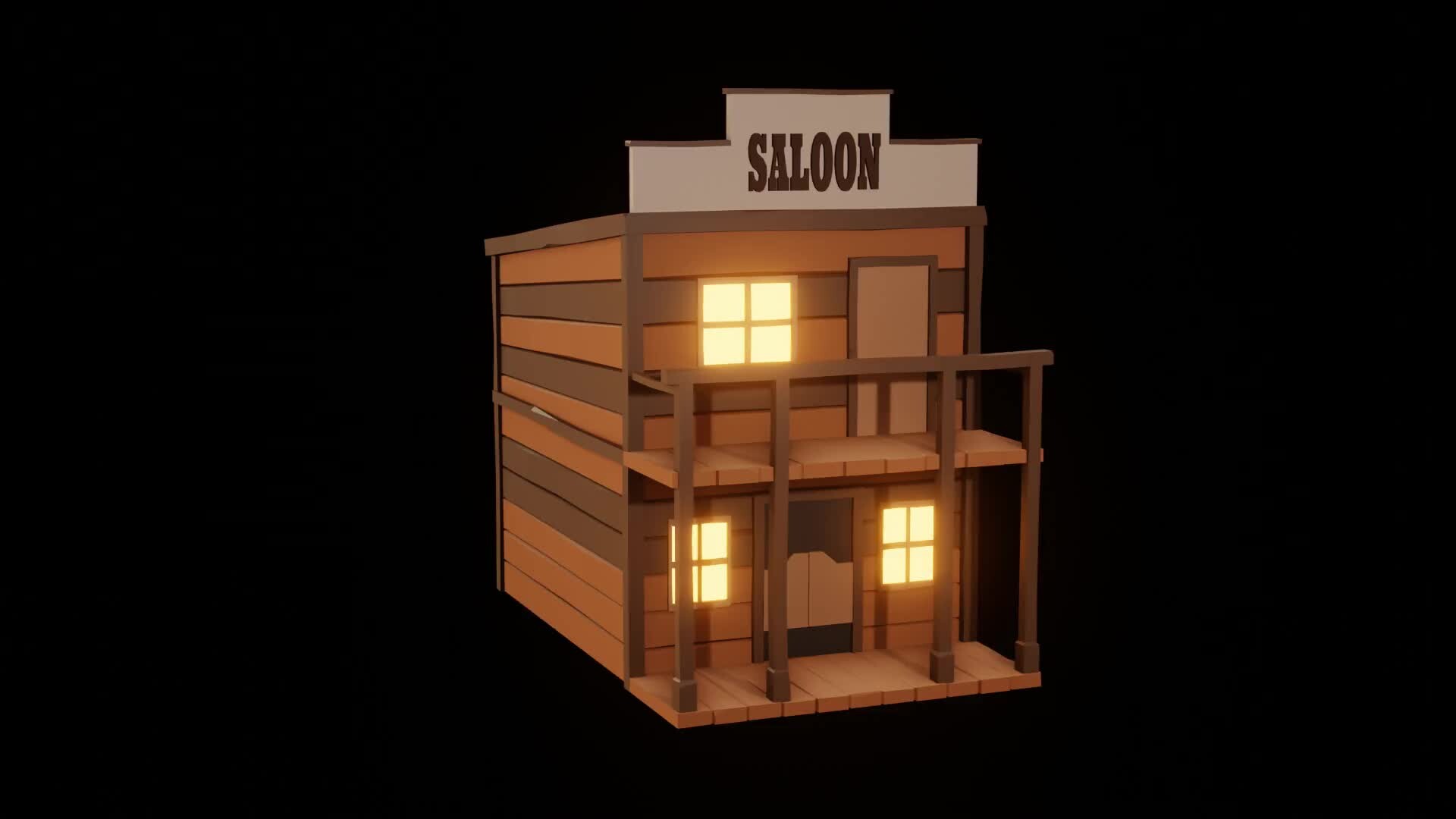 ArtStation - Low poly saloon building