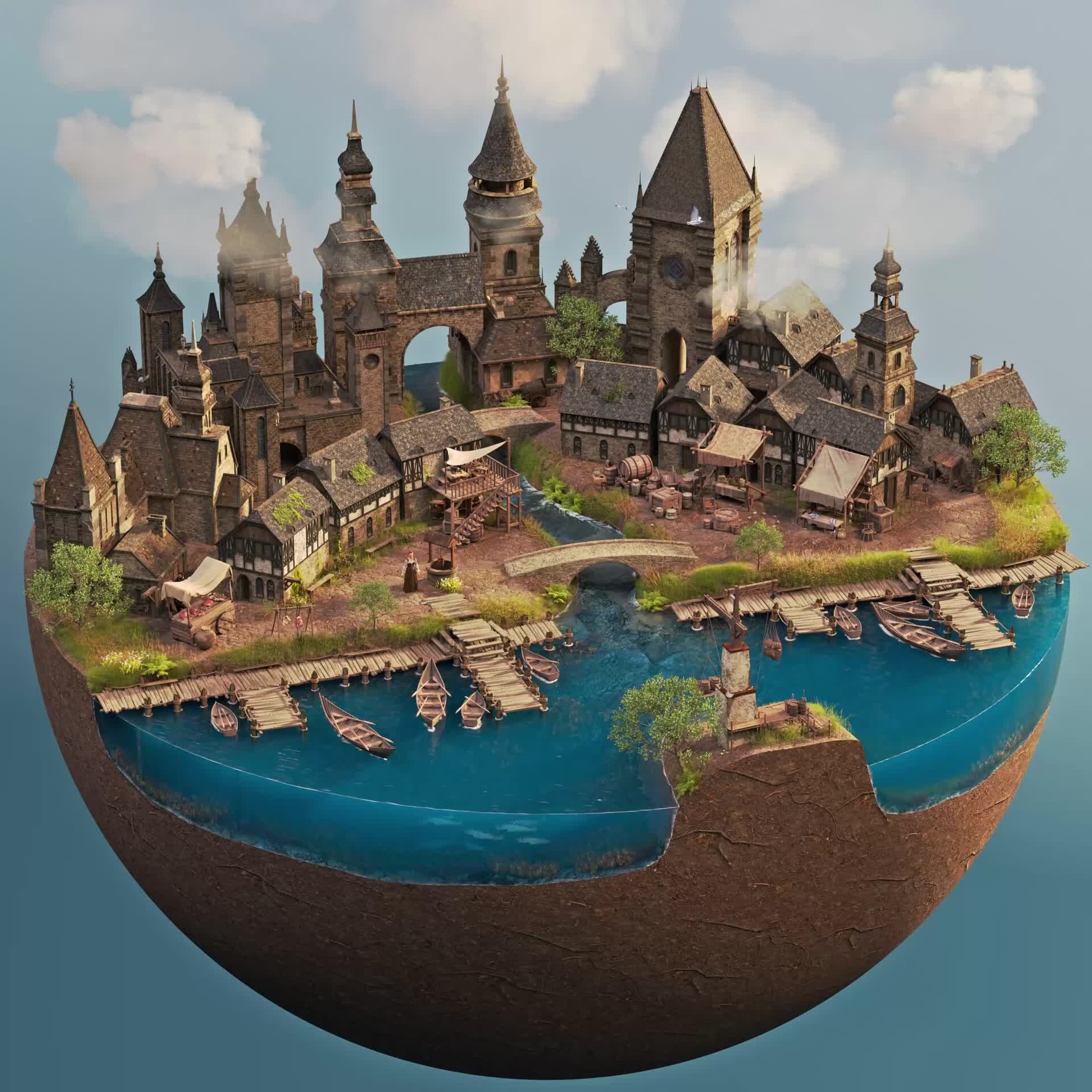 ArtStation - Medieval Town