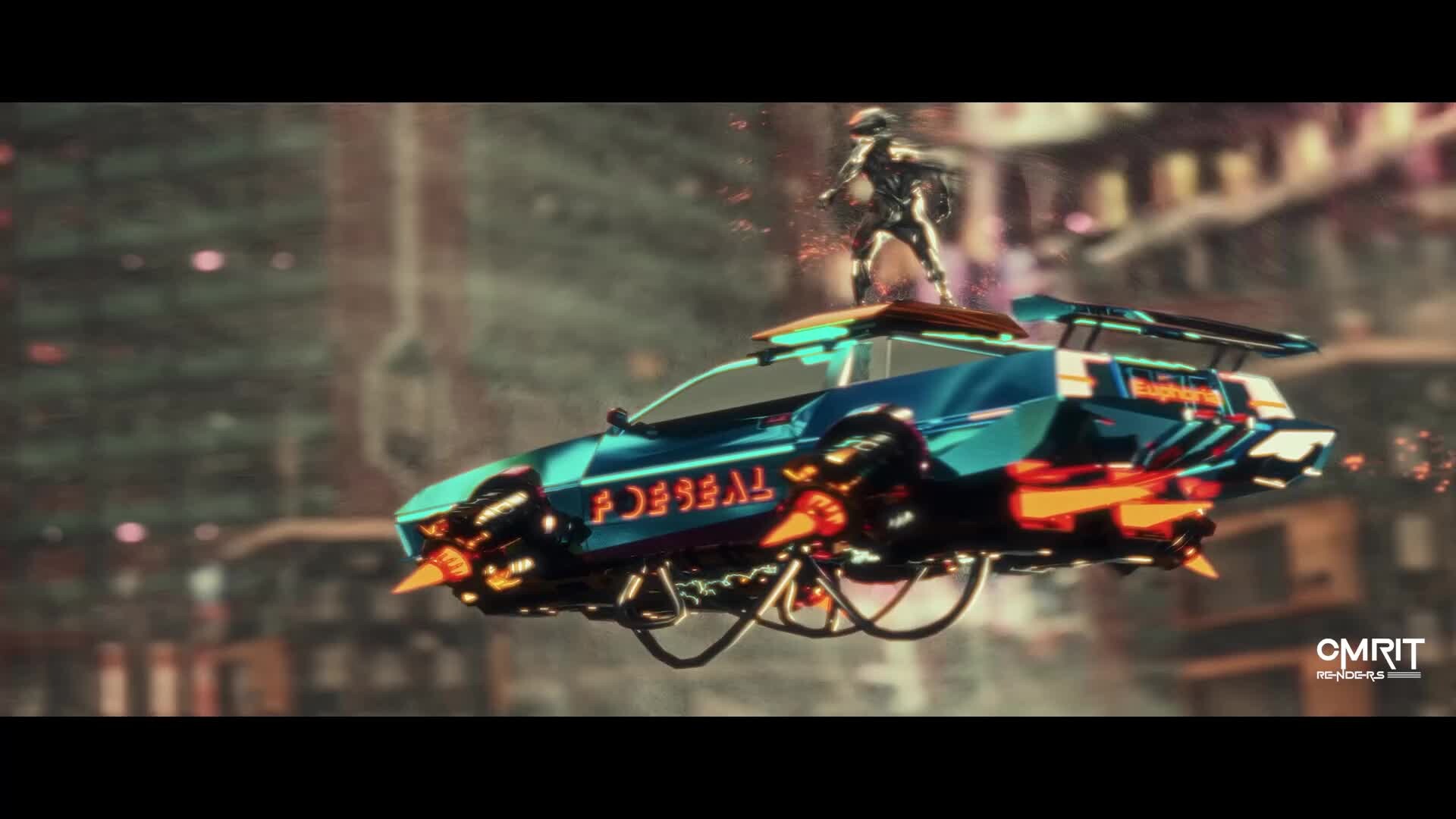 ArtStation - Cyberpunk Flying Over City