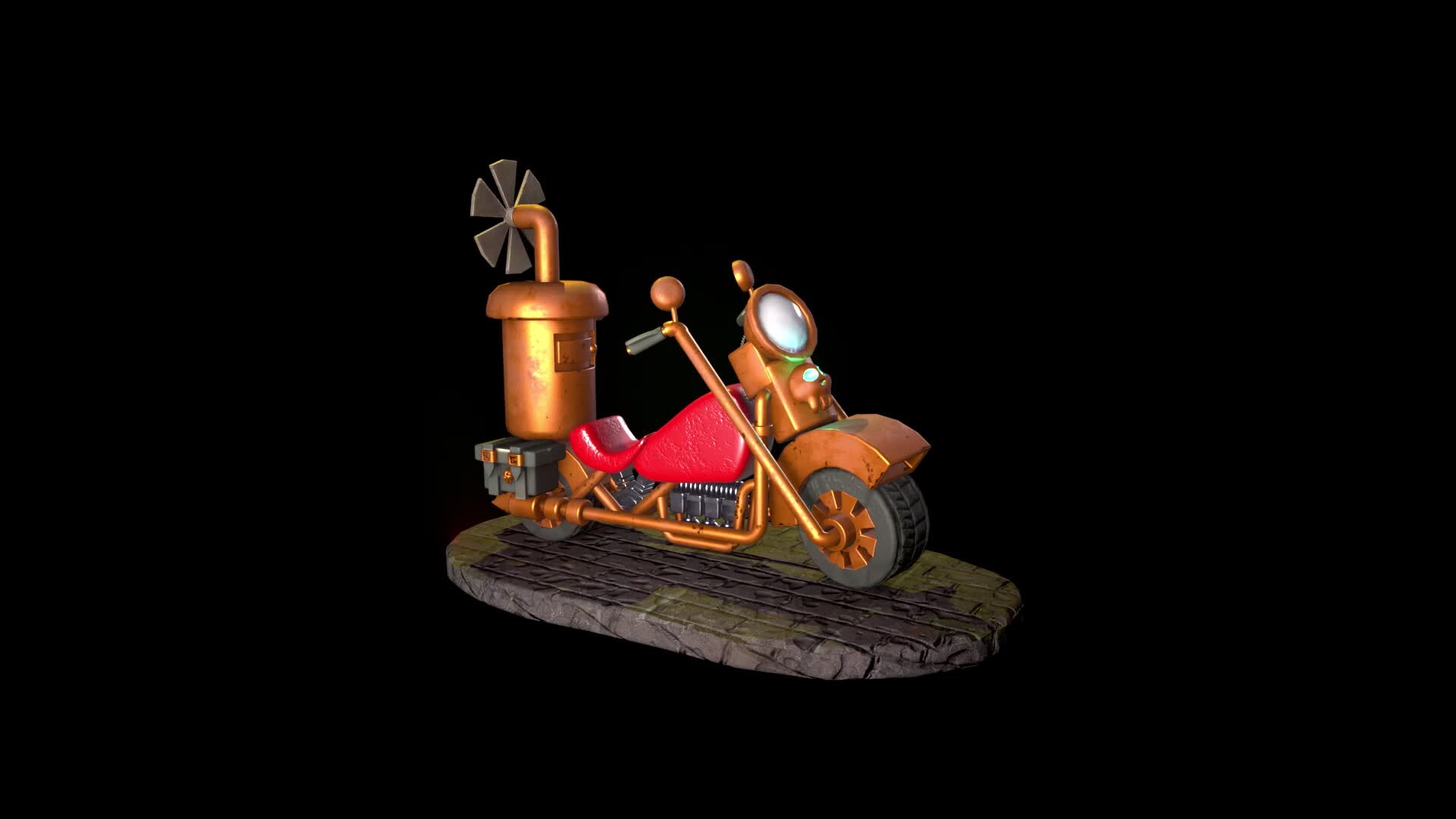 ArtStation - Stylized Steampunk Motorcycle