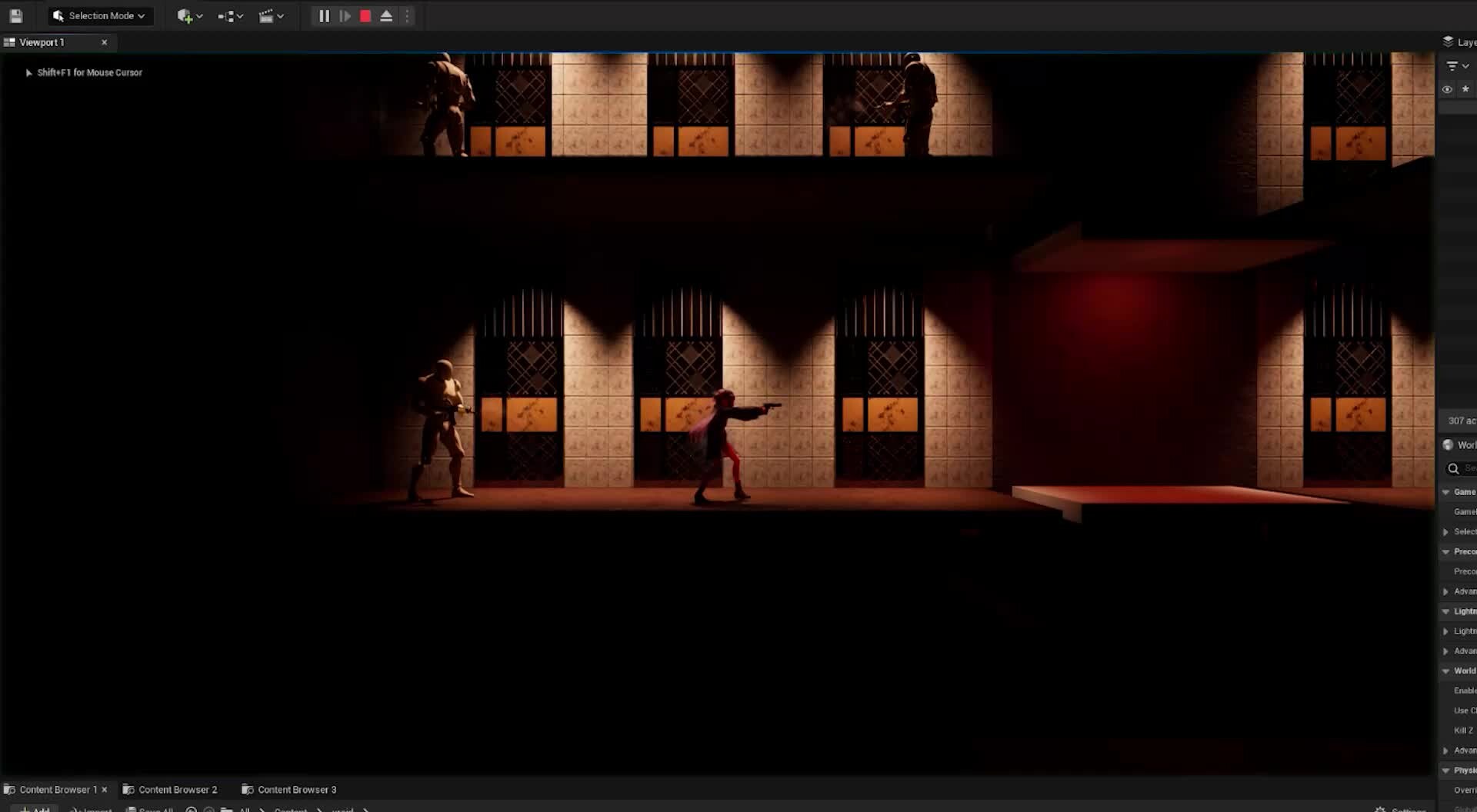 ArtStation - adding animation of shooting crouching jump and idle in the base elevator accion ...