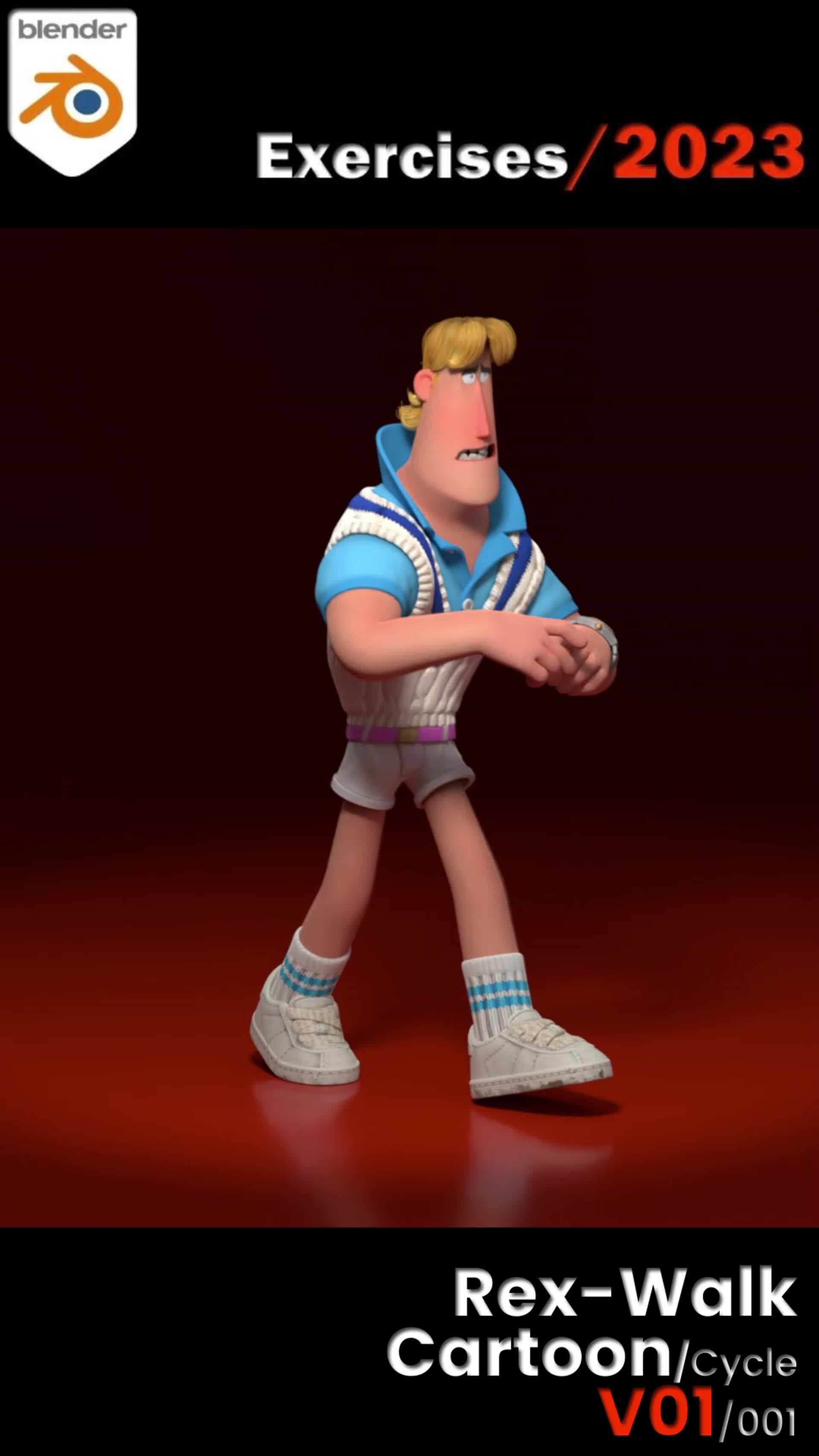 Yassin - Rex-WalkCycle Exercises V01.001 Blender Studio