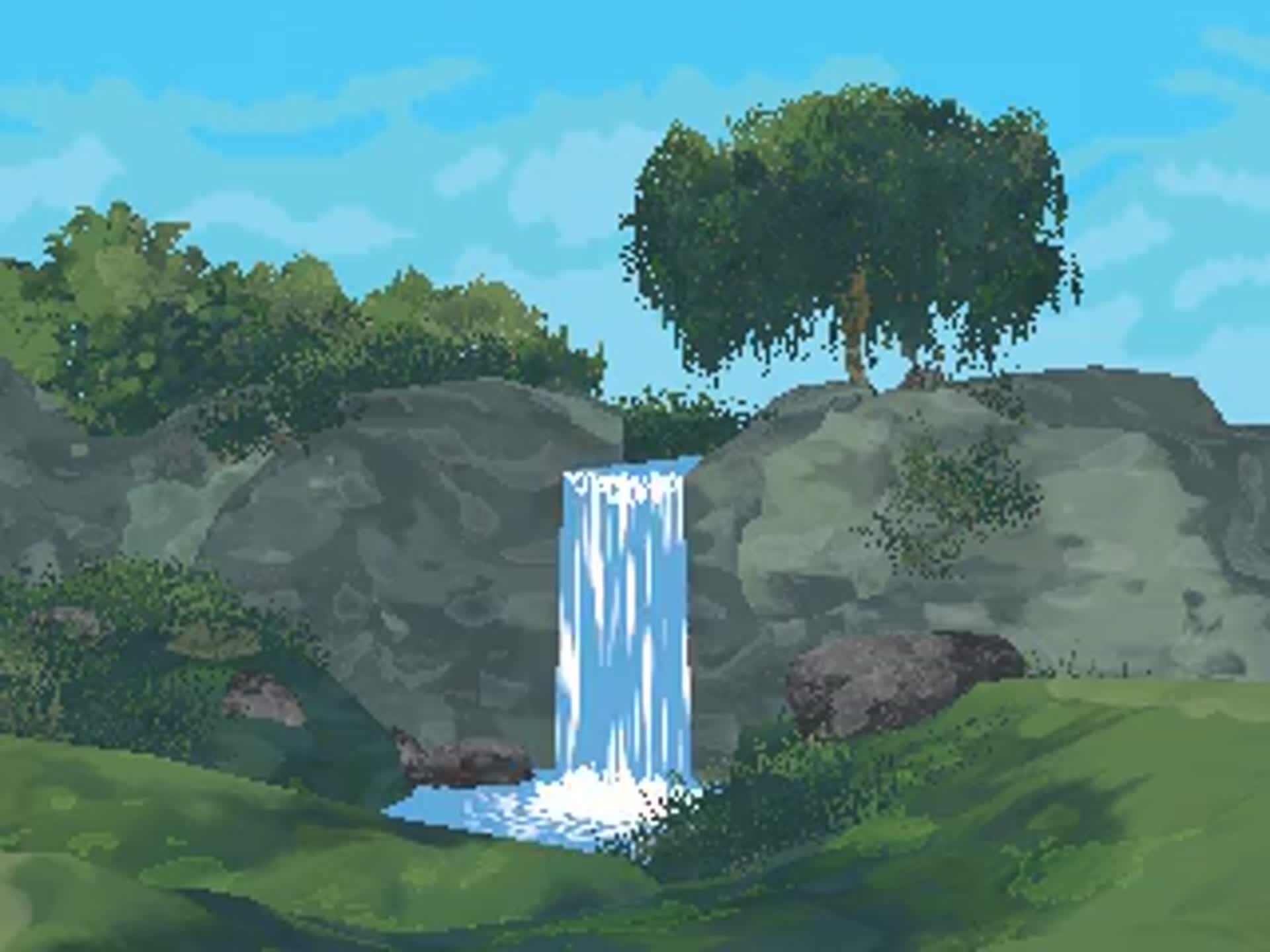ArtStation - Stylized Waterfall