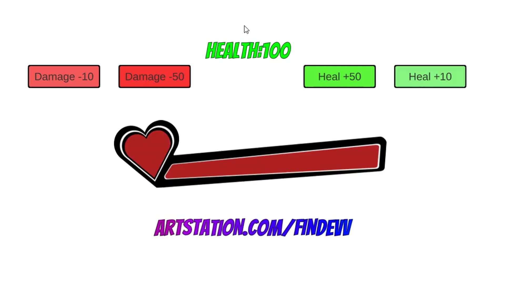 ArtStation - Game UI - Heart Health Bar