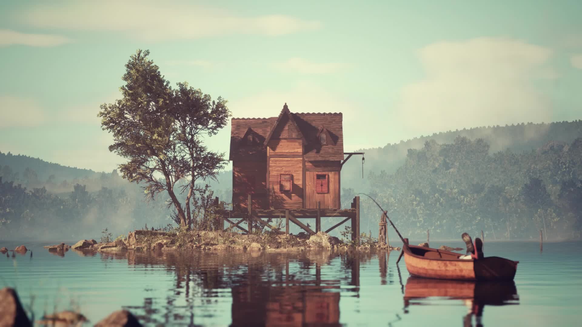 ArtStation - Procedural lake house