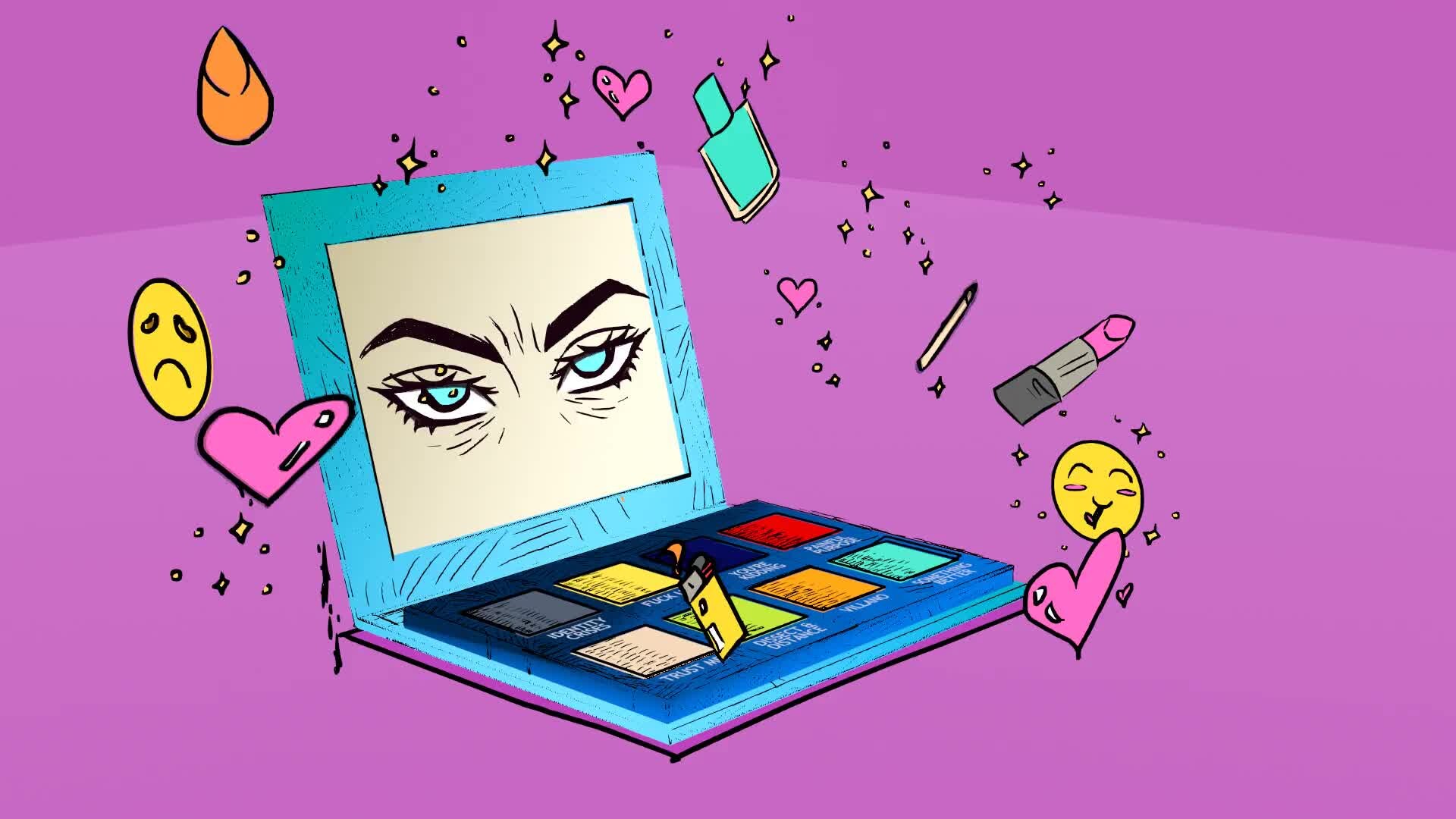 ArtStation - Makeup Palette Animation made with Grease Pencil