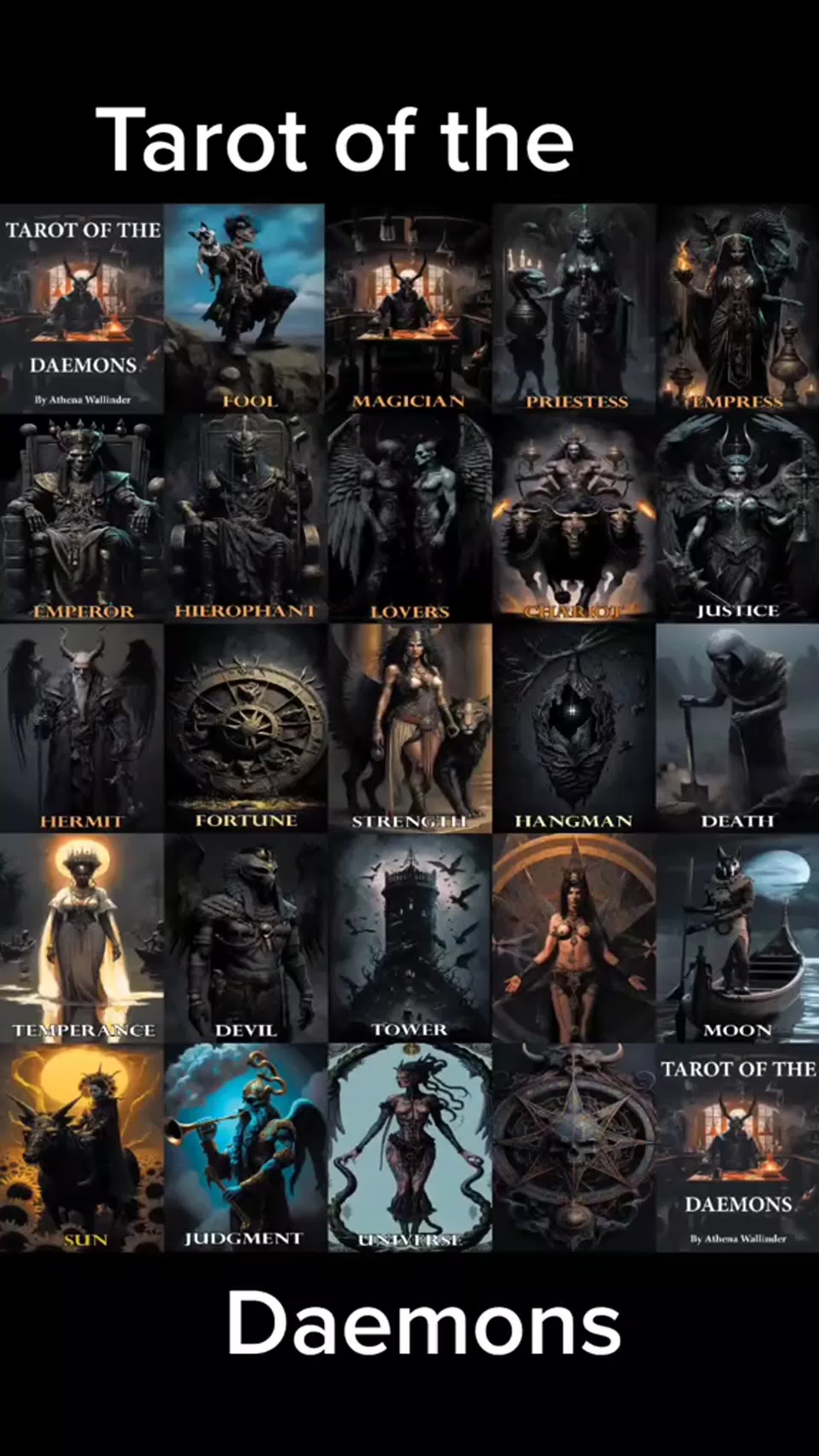 ArtStation - The 78 cards in my Daemon tarot deck