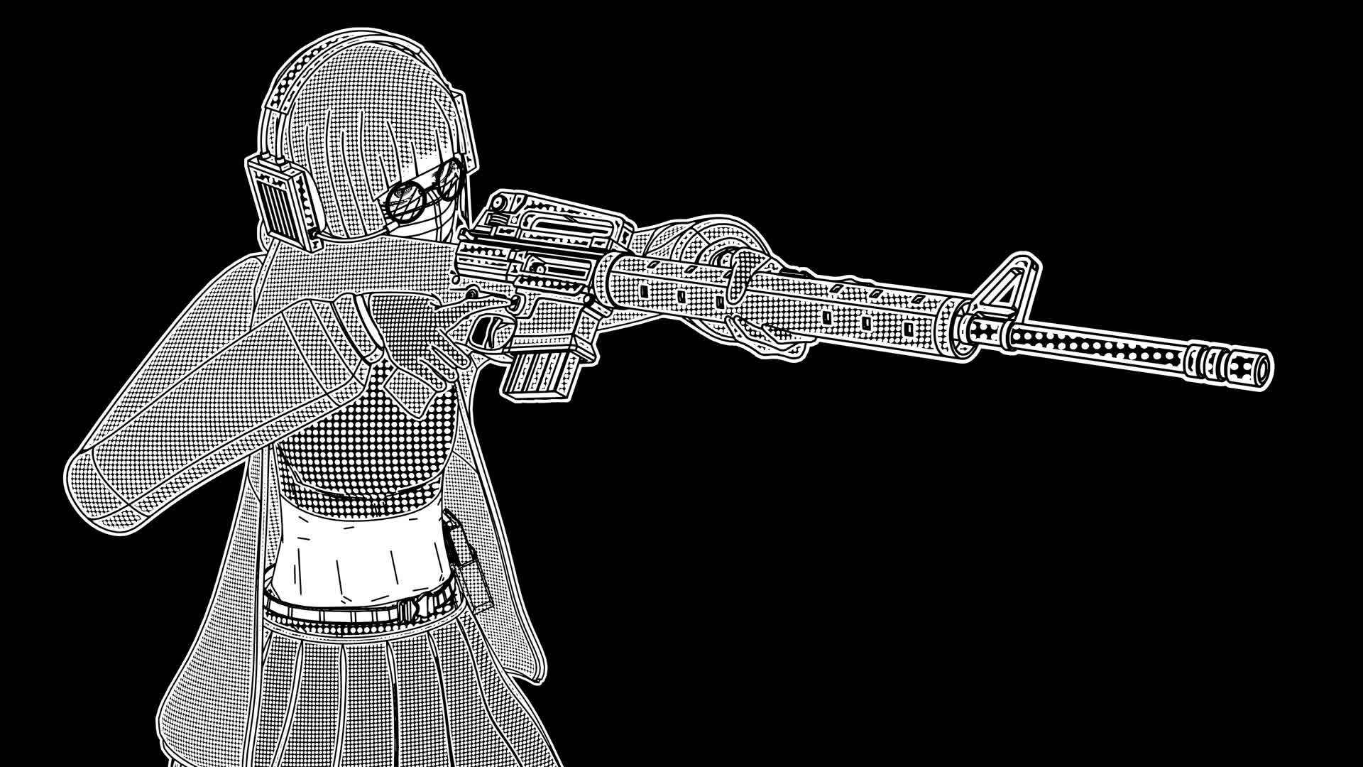 ArtStation - Cool anime girl with gun :D