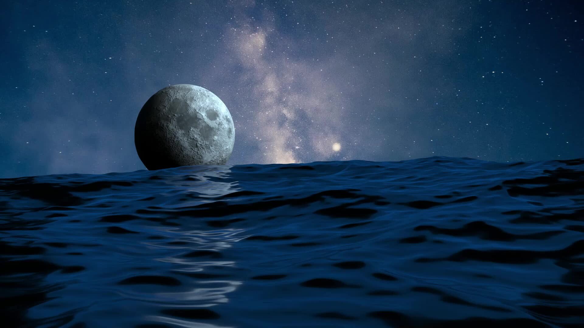 ArtStation - Moon and Ocean