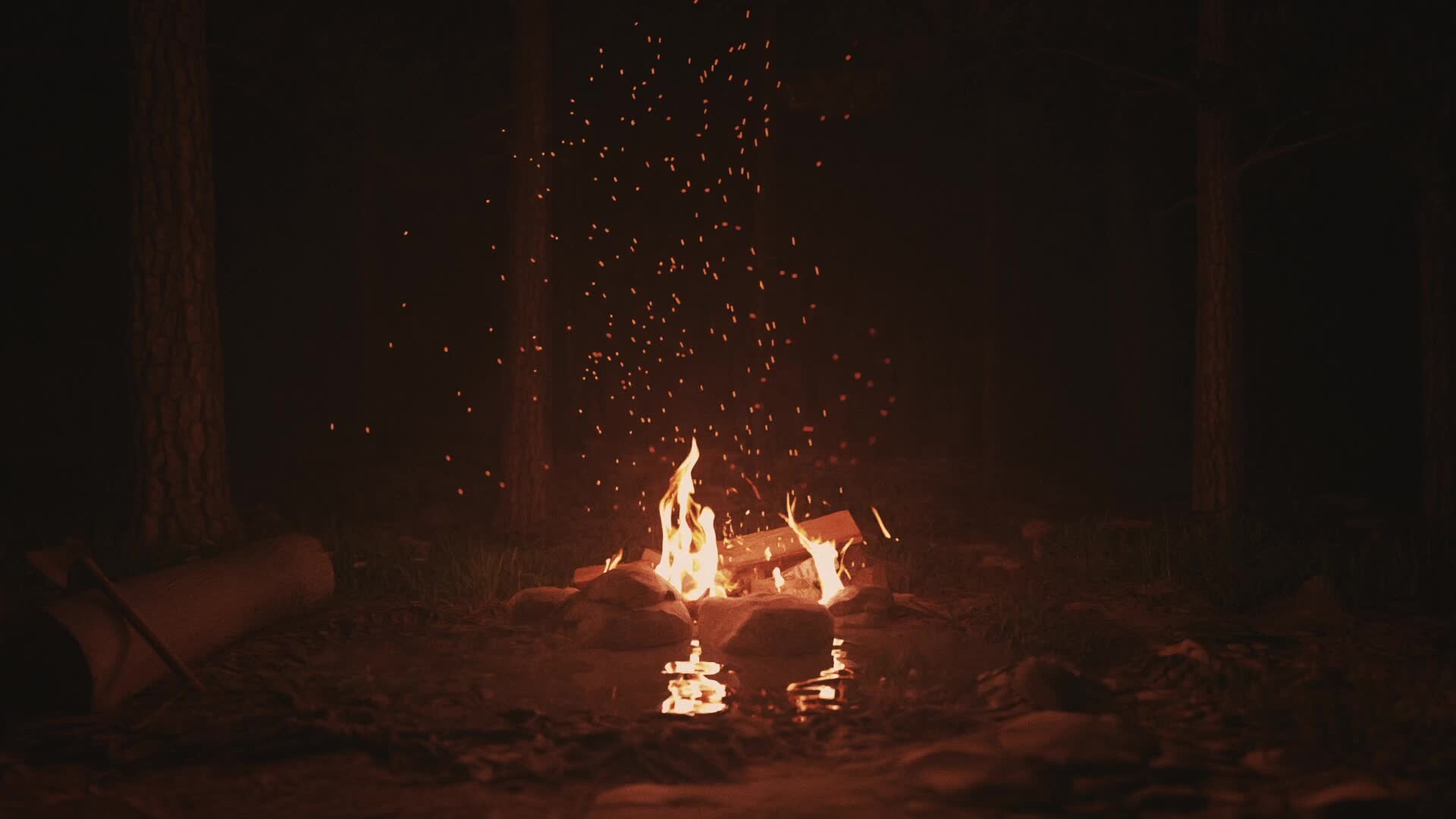 ArtStation - Dark Forest Campfire