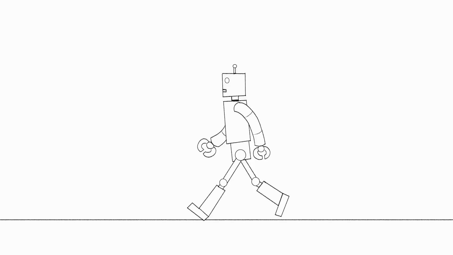 ArtStation - Walkcycle Robey the robot 2D animation