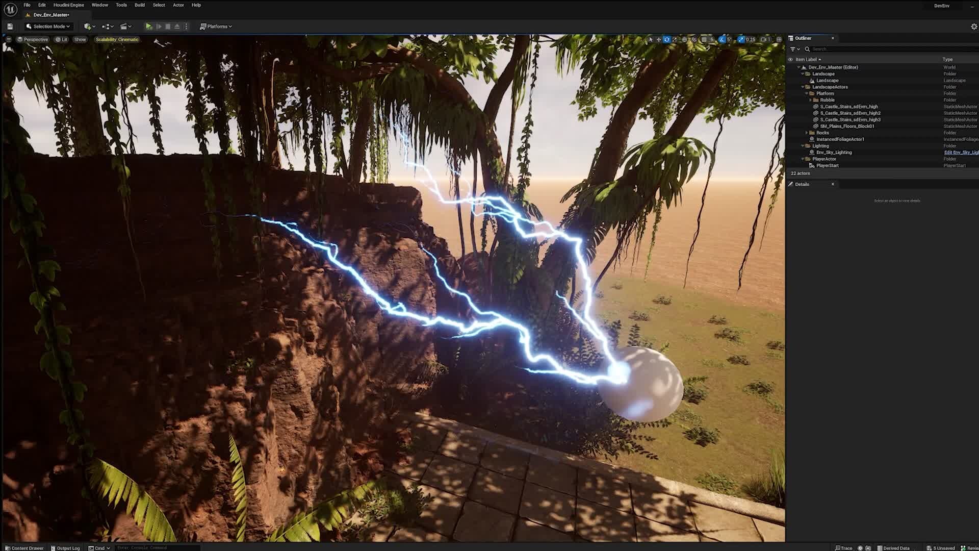 ArtStation - Houdini to UE Lightning Curves RnD