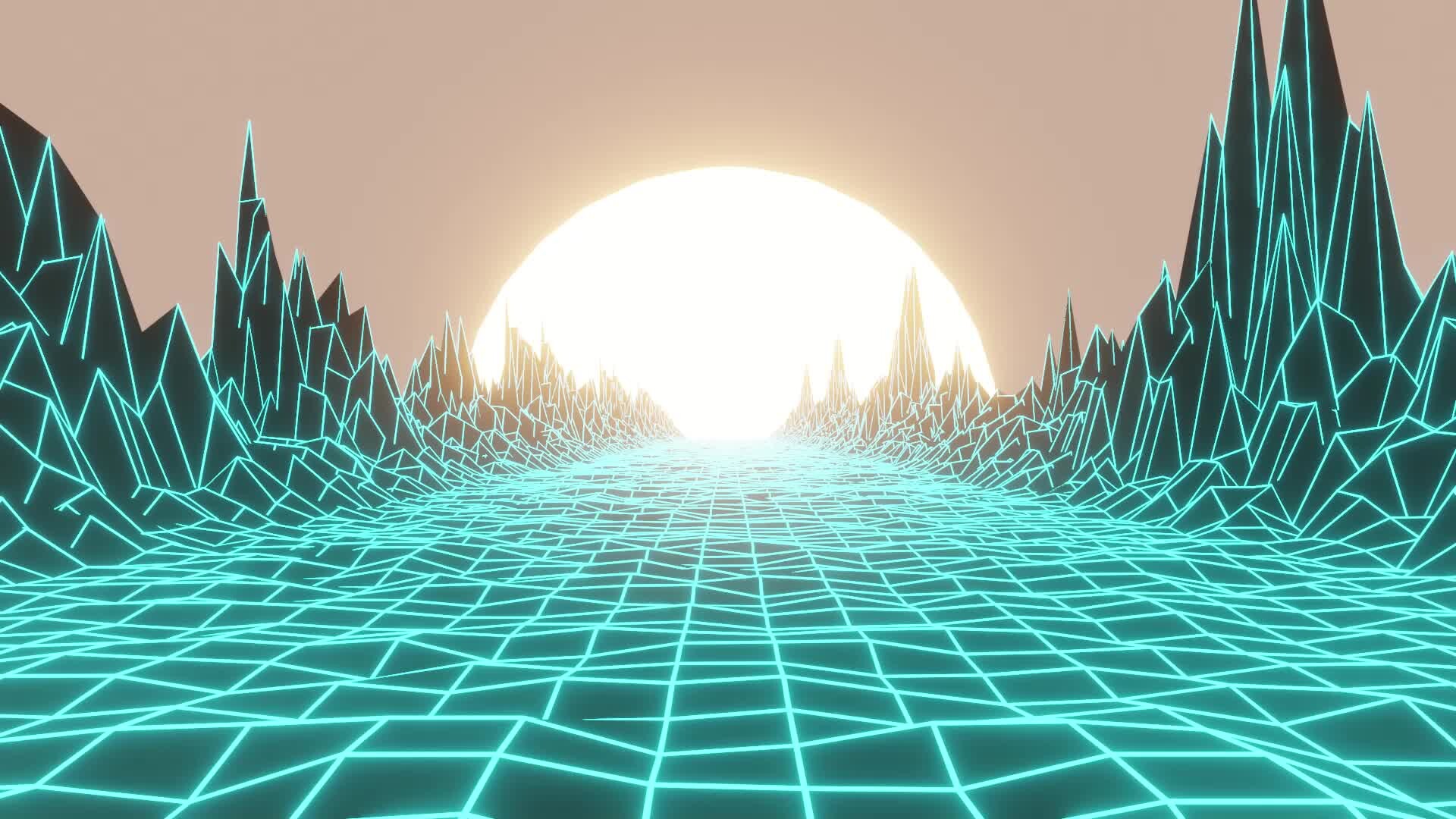 ArtStation - 80 Retro Loop Cyan and Purple