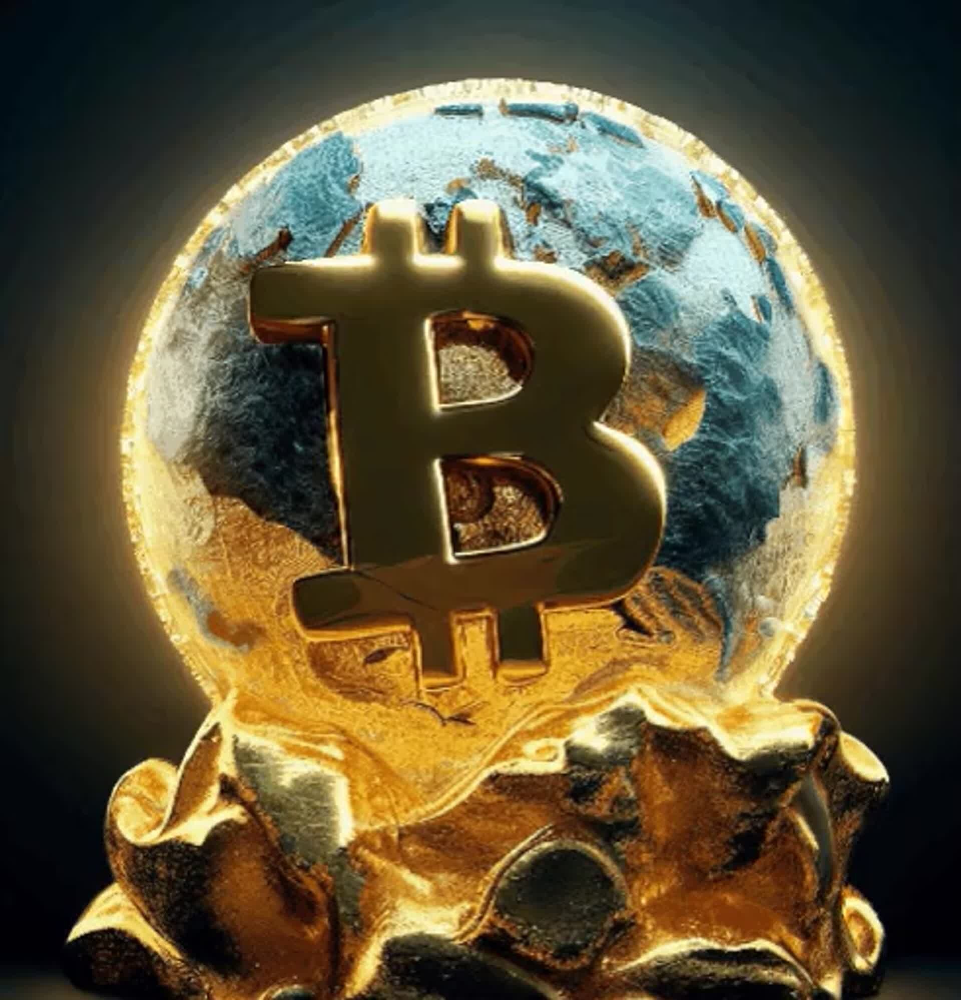 ArtStation - bitcoin planet with oceans