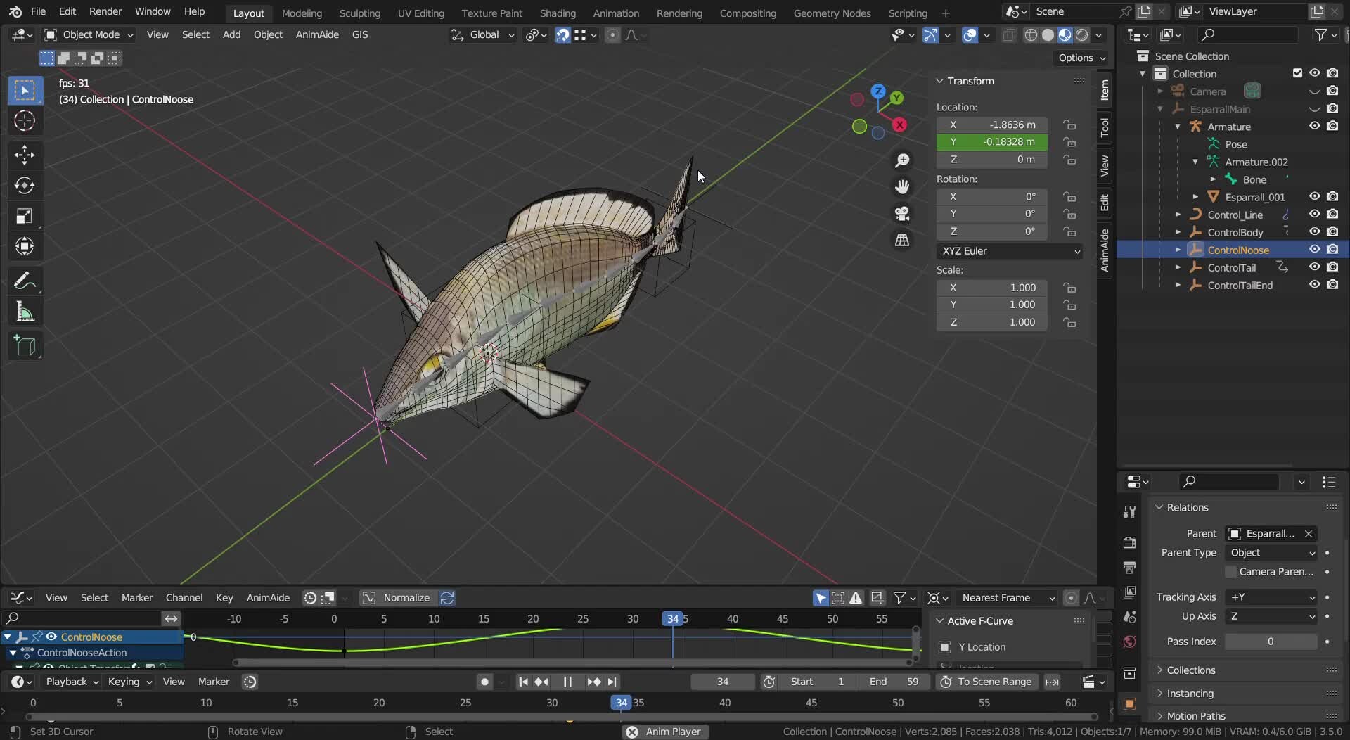 ArtStation - Esparrall fish Body animation WIP
