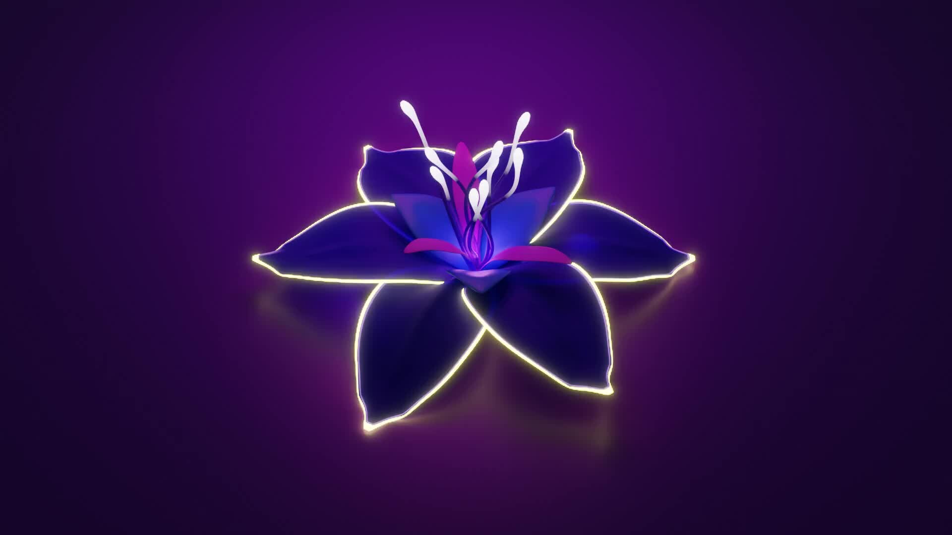 ArtStation - animated glowing magic flower