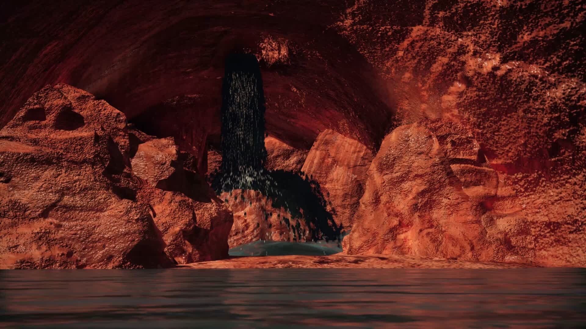 ArtStation - Cave waterfall